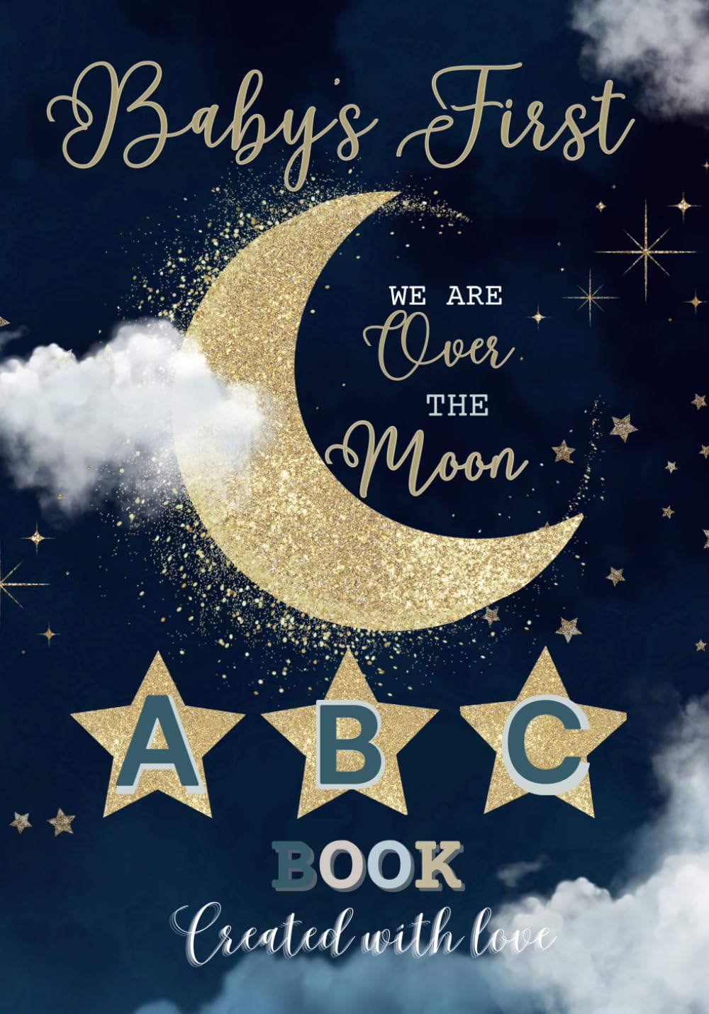 Over The Moon Baby's First ABC Guestbook: Moon and Star Coloring Page ...