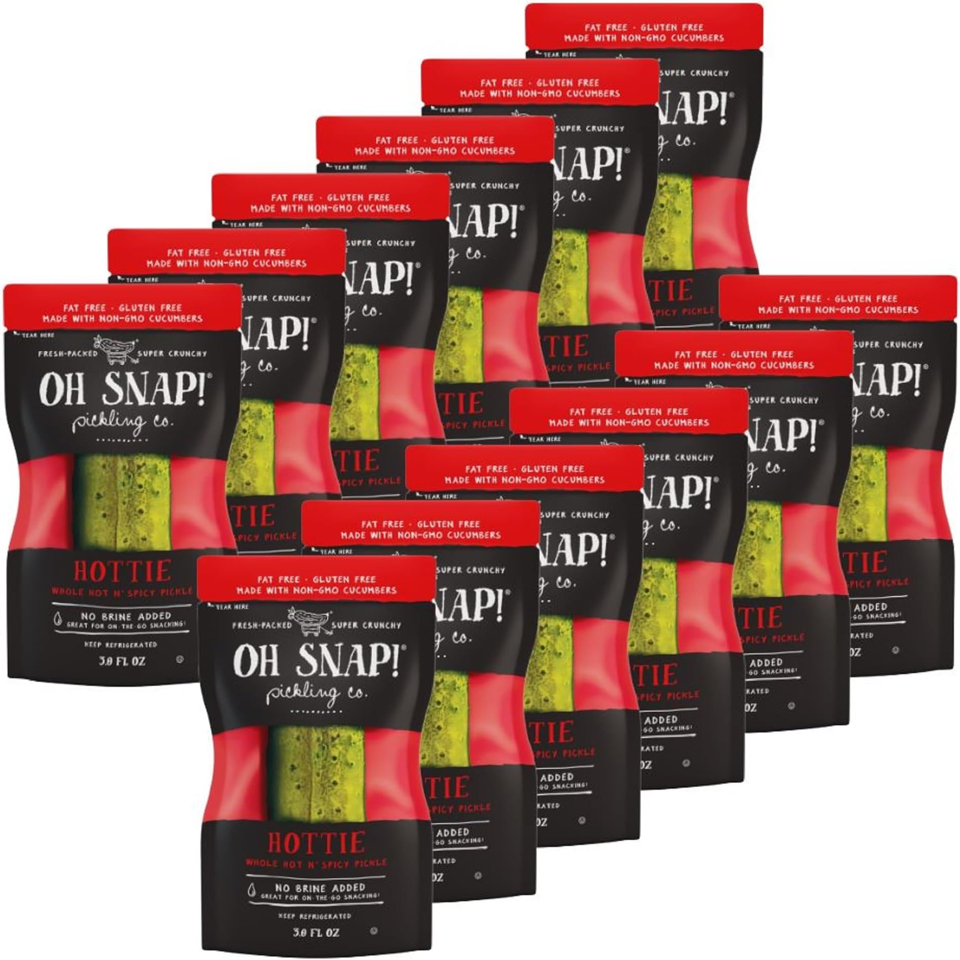 Amazon.com : OH SNAP! Hottie Whole Pickle (12 Pack) - Whole Hot N ...