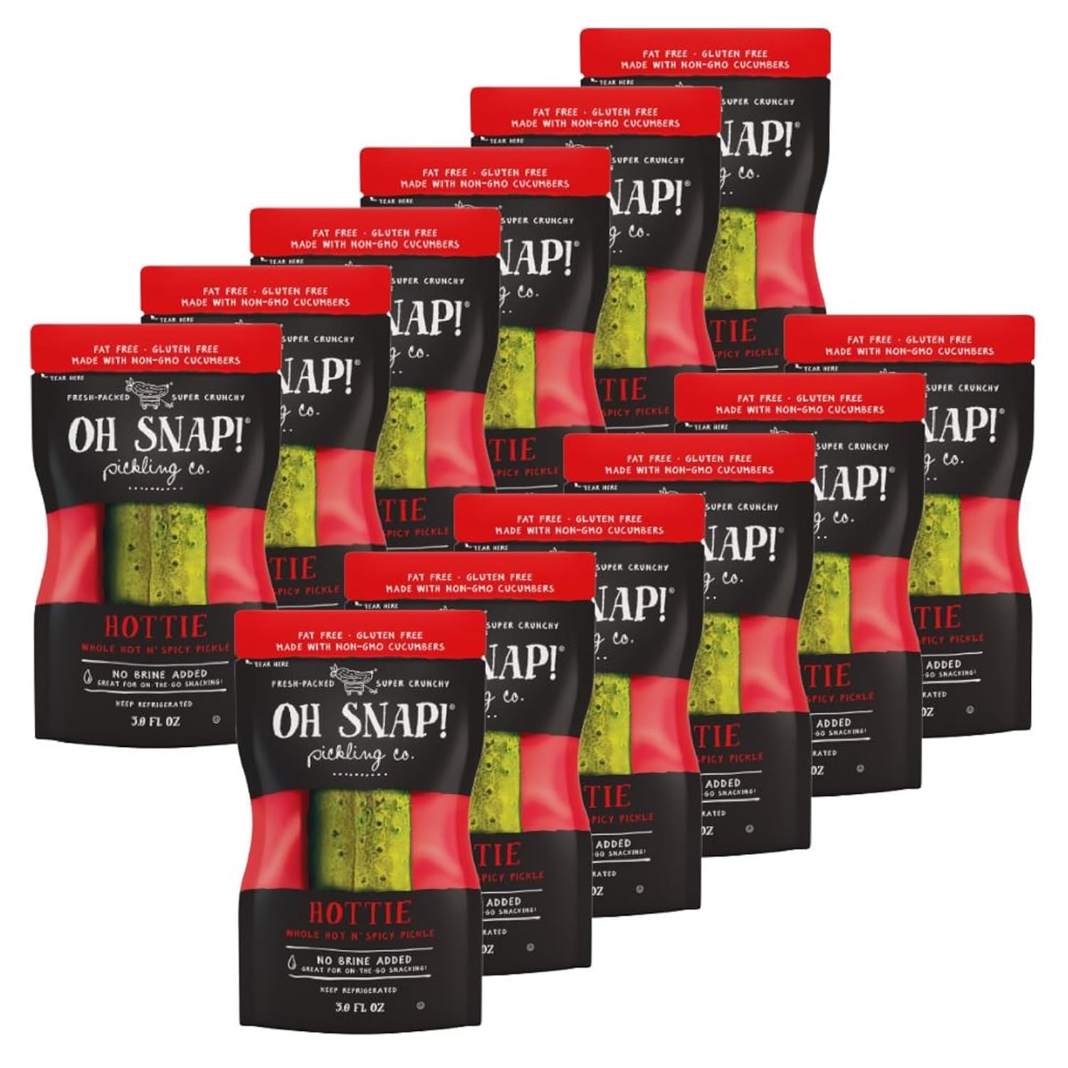 Amazon.com : OH SNAP! Hottie Whole Pickle (12 Pack) - Whole Hot N ...