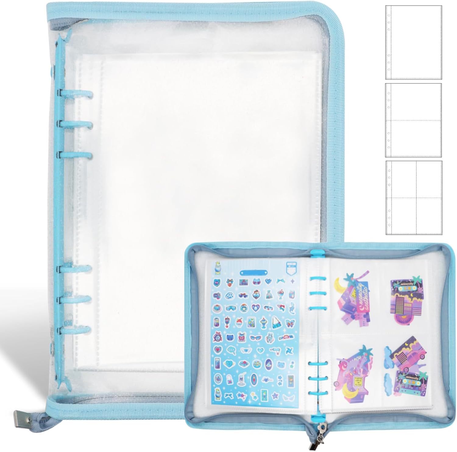 Amazon.com: Ruatu Sticker Storage Organizer Binder A5 Sticker Book ...