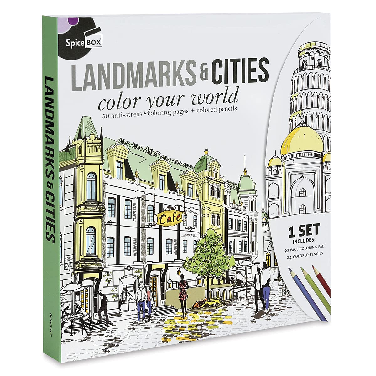 Amazon.com: Spicebox Sketch Plus Landmarks & Cities Coloring Kit ...