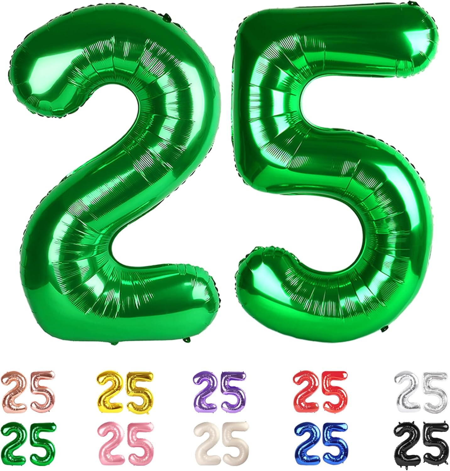 Amazon.com: 25 Balloon Numbers, 25th Birthday Decorations for Women Men ...