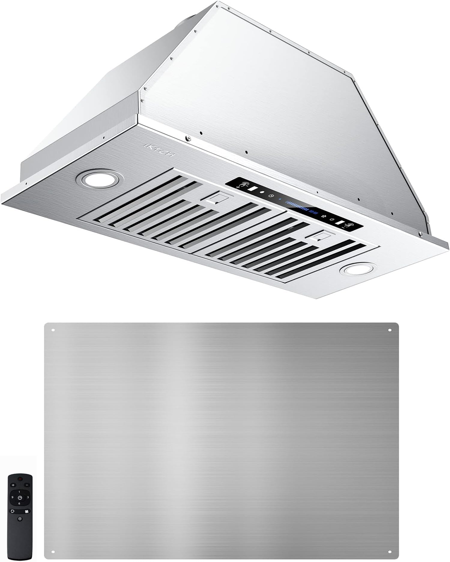 Amazon.com: IKTCH 30 inch Built-in/Insert Range Hood & Stainless Steel Backsplash, 900 CFM ...