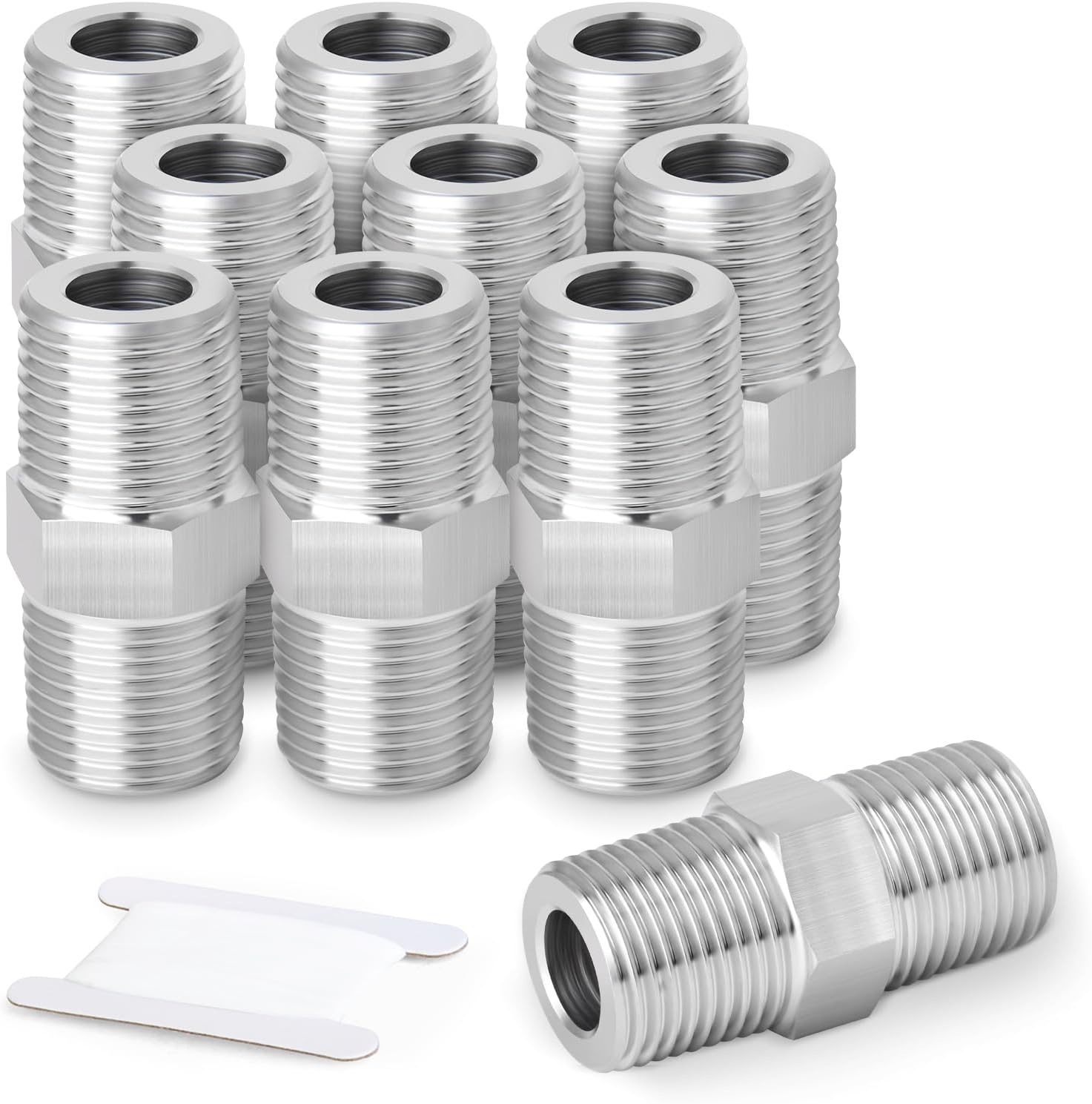 ERGAOBOY 10 Pcs 3/8" x 3/8" BSP Stainless Steel 304 Male Hex Fittings ...