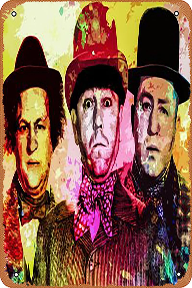 Amazon.com: Metal sign The Three Stooges Art pop Tin Poster 12 X 8 ...