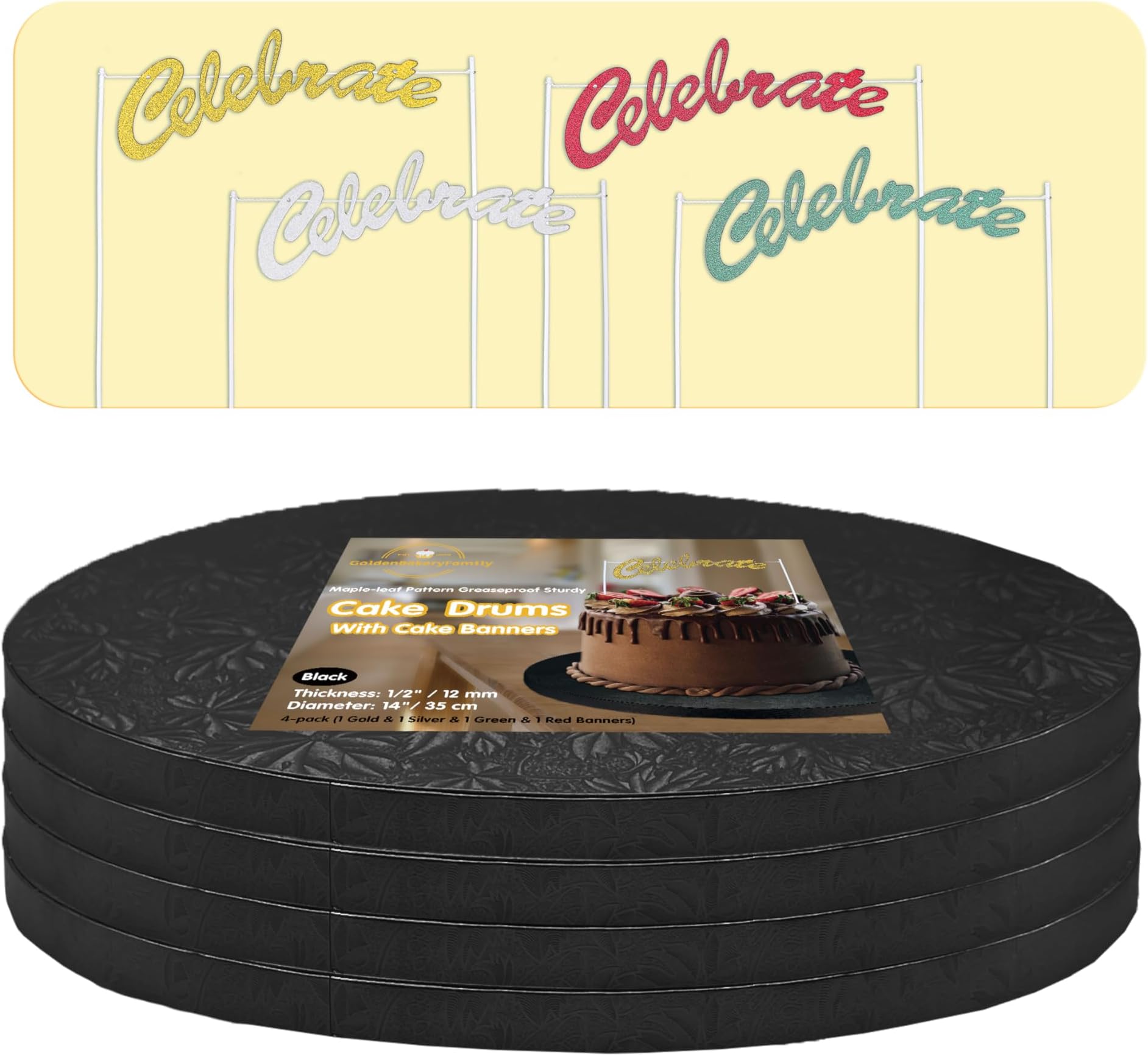 Amazon.com | 16 Inch Round White Cake Drum/Board 4pack: Cake Stands