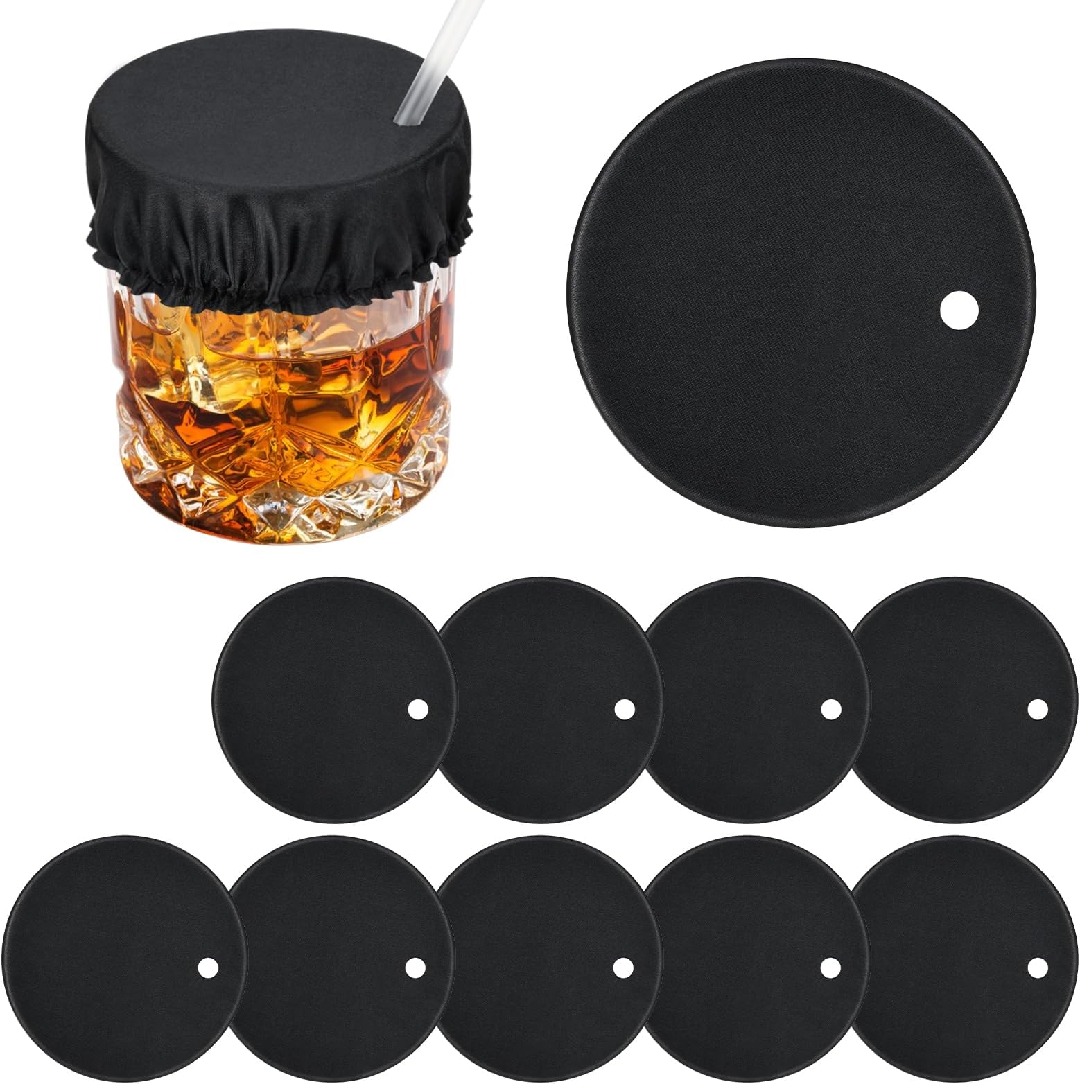 Amazon.com | 10-Pack Drink Cover Scrunchie, Reusable Cap Scrunchie ...