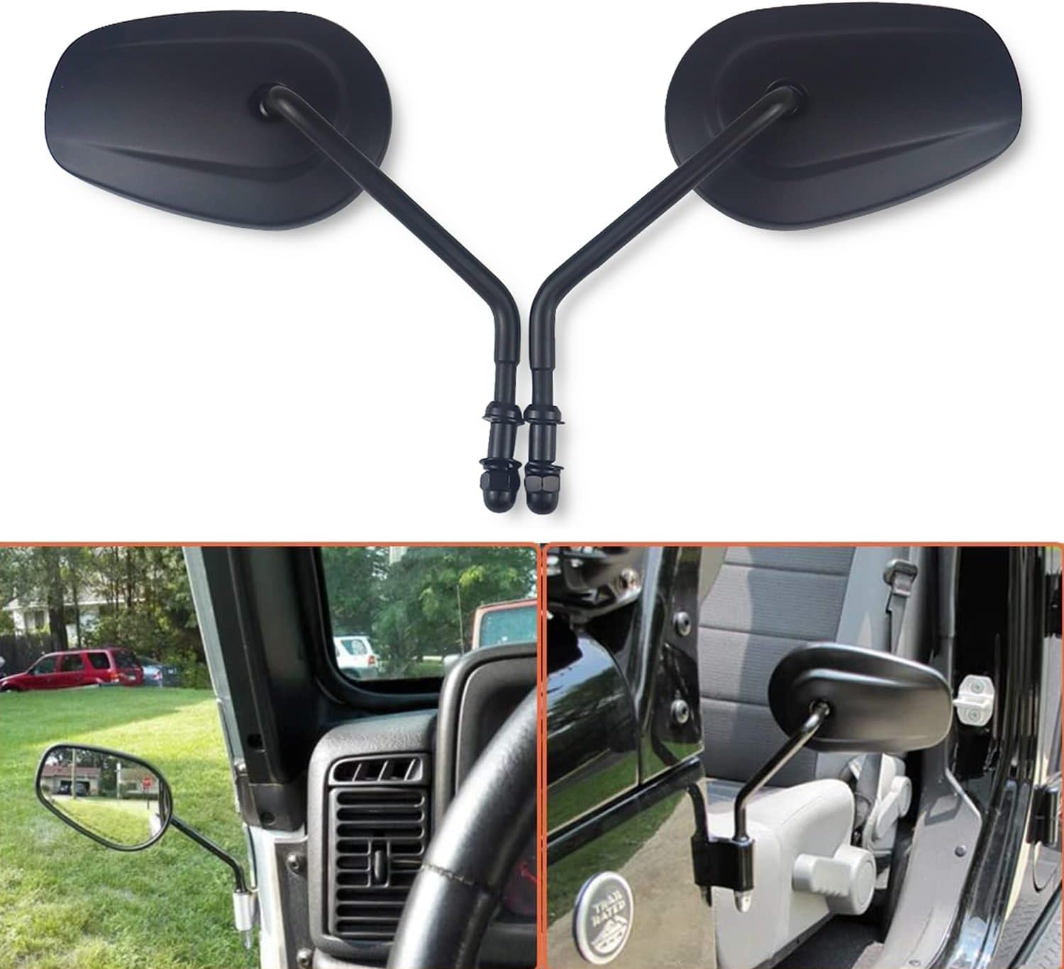 1 Pair Custom Off-Road Adventure Door Hinge Mirror Qucik Release for ...