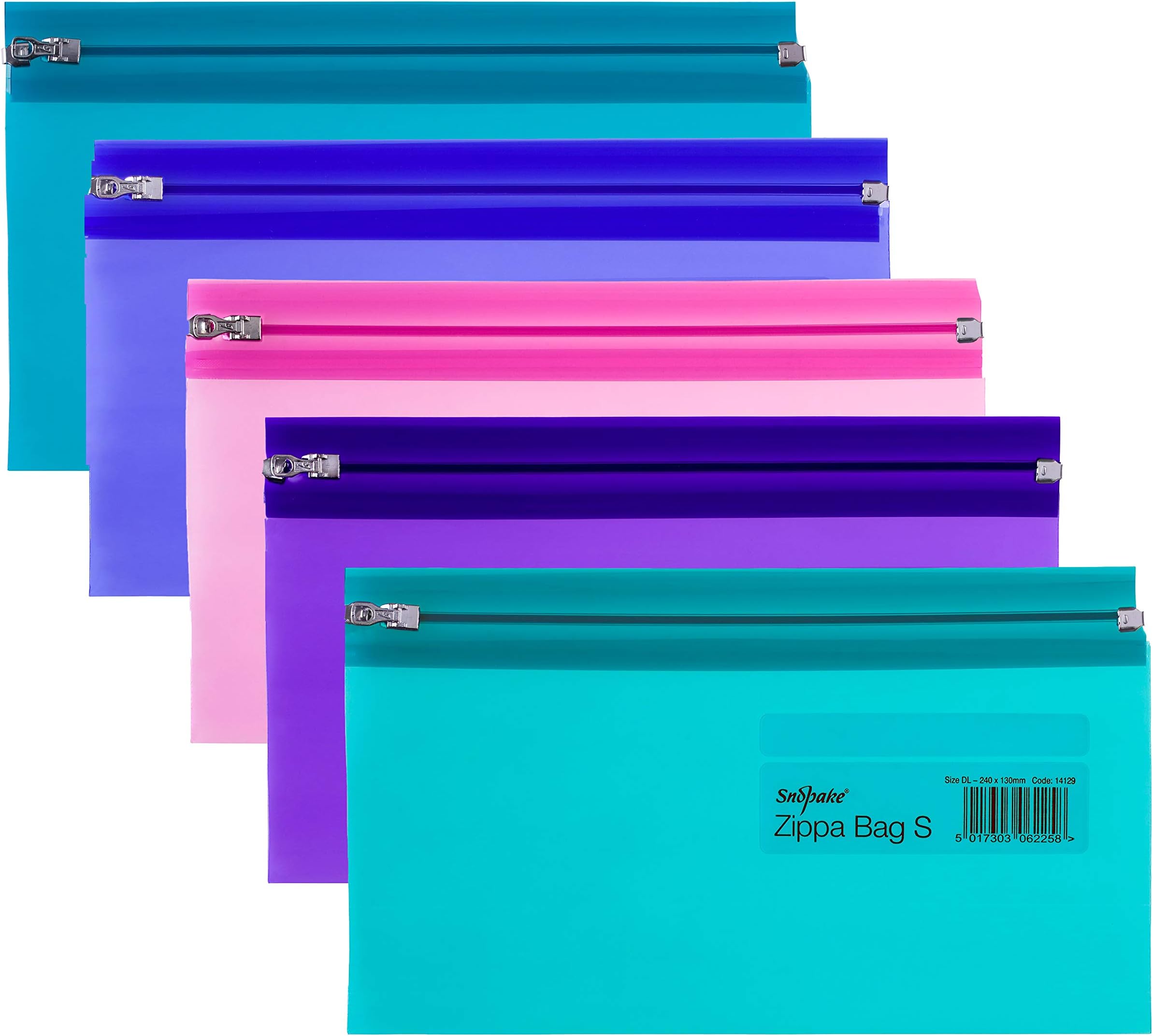 Snopake DL Zippa-Bag ‘S’ Electra with Write-On Label and Side Zip [Pack ...