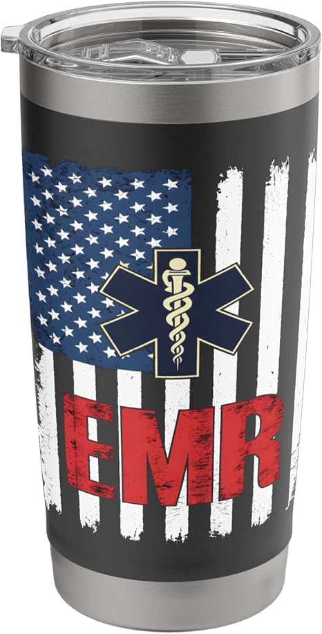 Amazon.com | EMR American Flag Distressed First Responders Stainless ...