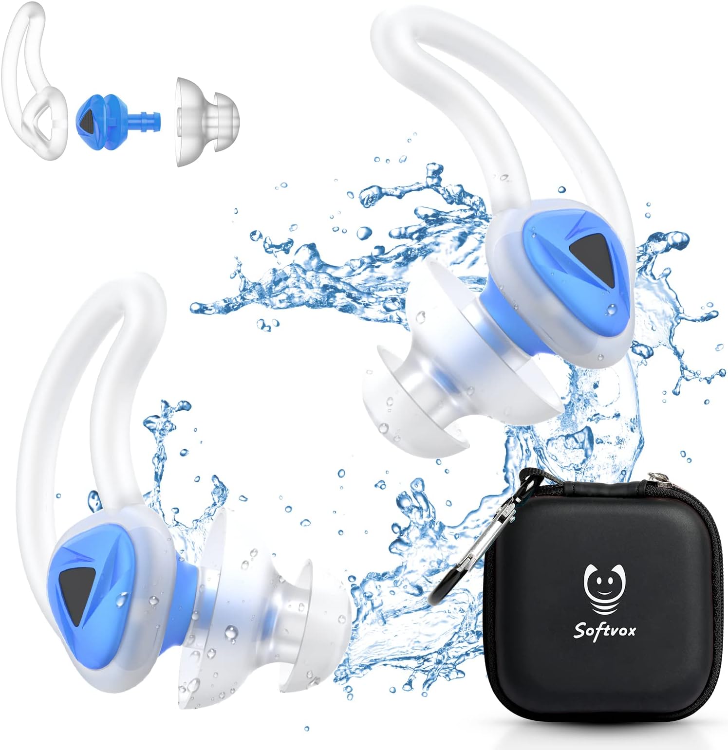 Amazon.com: Swimming Ear Plugs, Swimmers Earplugs for Adults Men Women ...