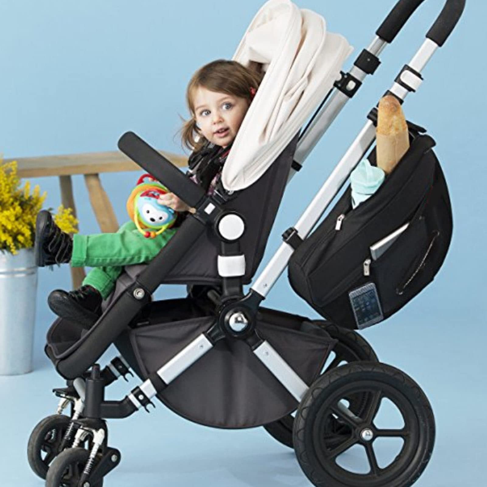 Side Sling Stroller, Pushchair Organiser Saddle Bag Mobile Phone Pocket ...