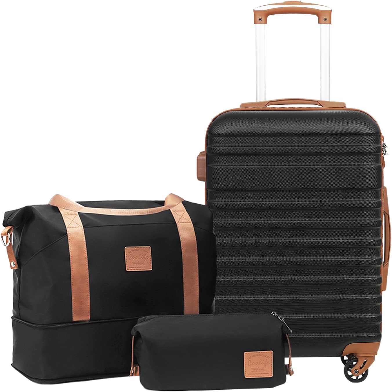COOLIFE Suitcase Trolley Carry On Hand Cabin Luggage Hard Shell Travel ...