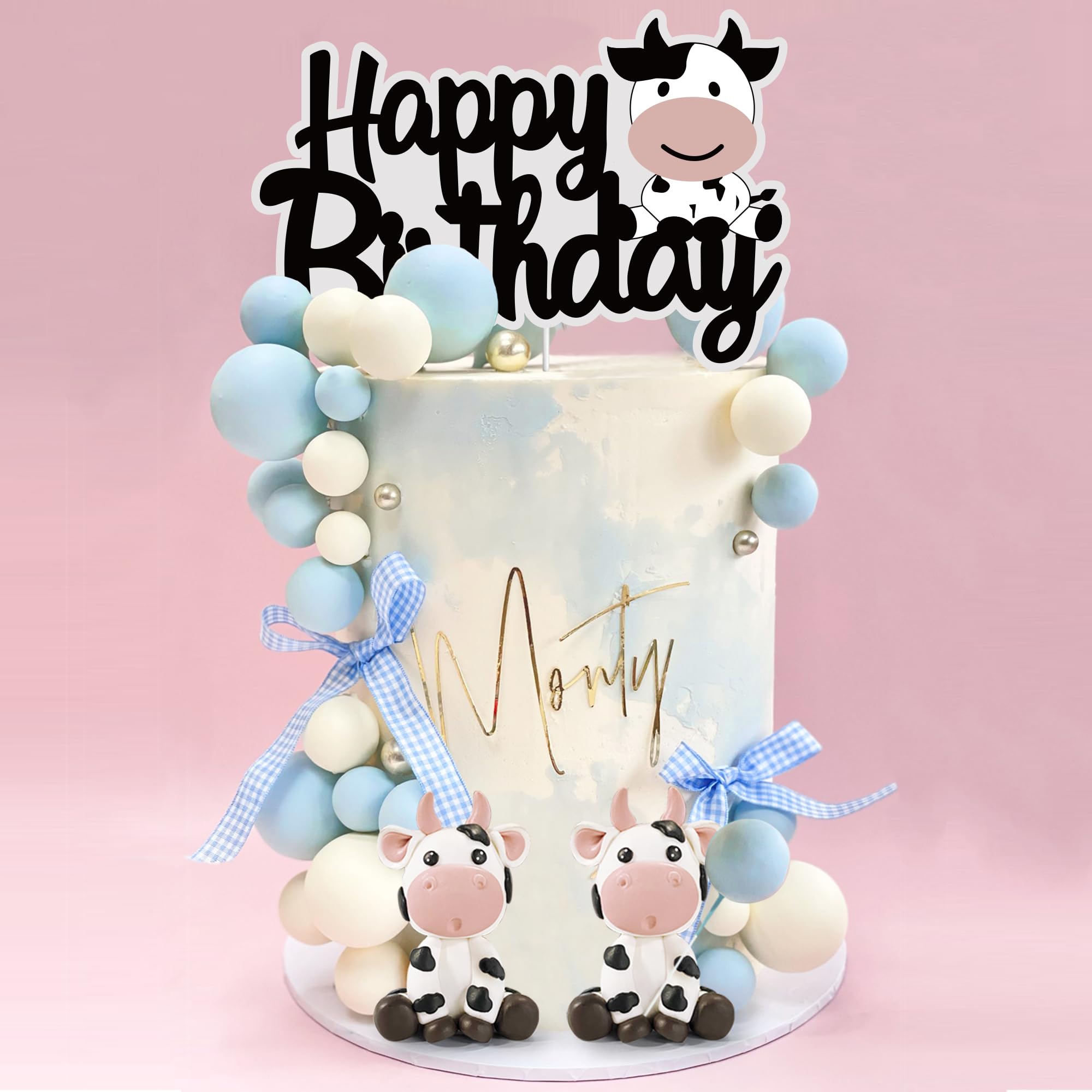 MEMOVAN Cow Cake Topper Farm Cake Topper Farm Cow Cake Decorations With ...