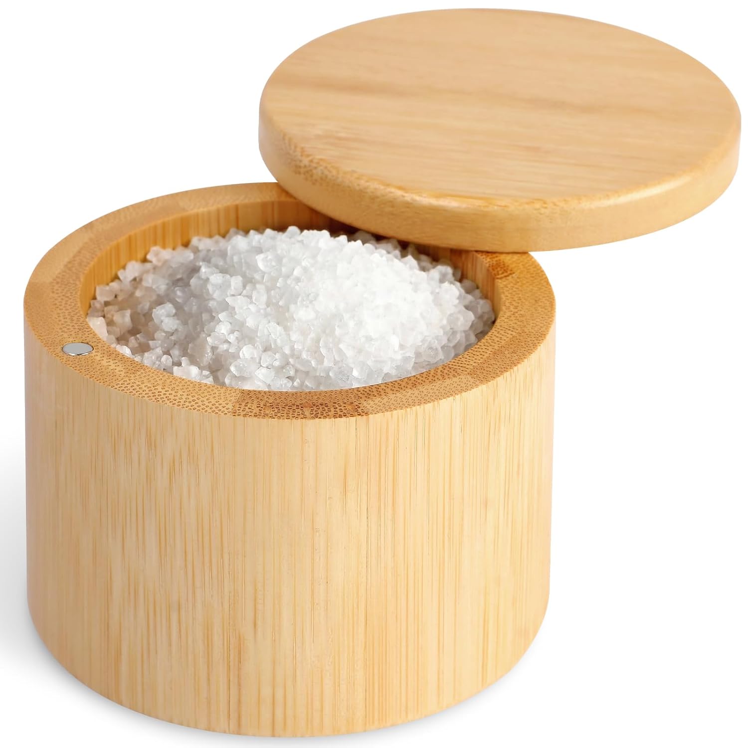 Amazon.com: Salt Holder with Lid, Bamboo Salt Container, Salt Cellar ...