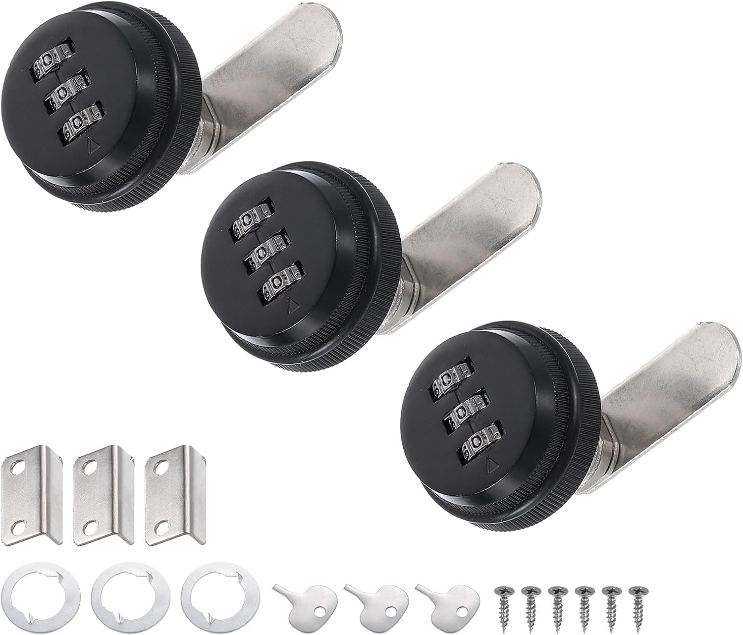 PATIKIL 3/4" Combination Cam Lock, 3 Pcs File Cabinet Locks with ...