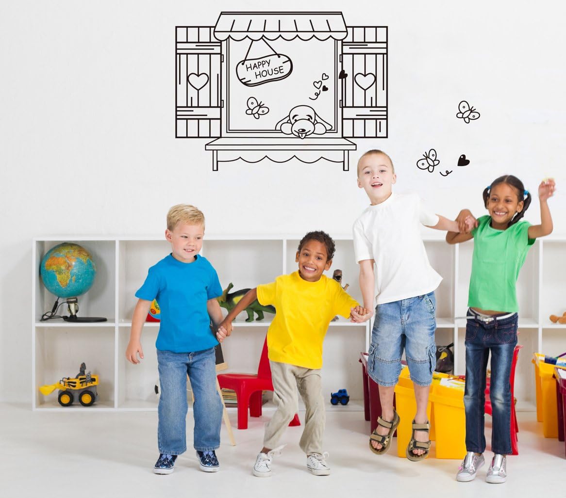 Amazon.com: Wallmates Home Decor Mural Vinyl Wall Sticker Happy House ...