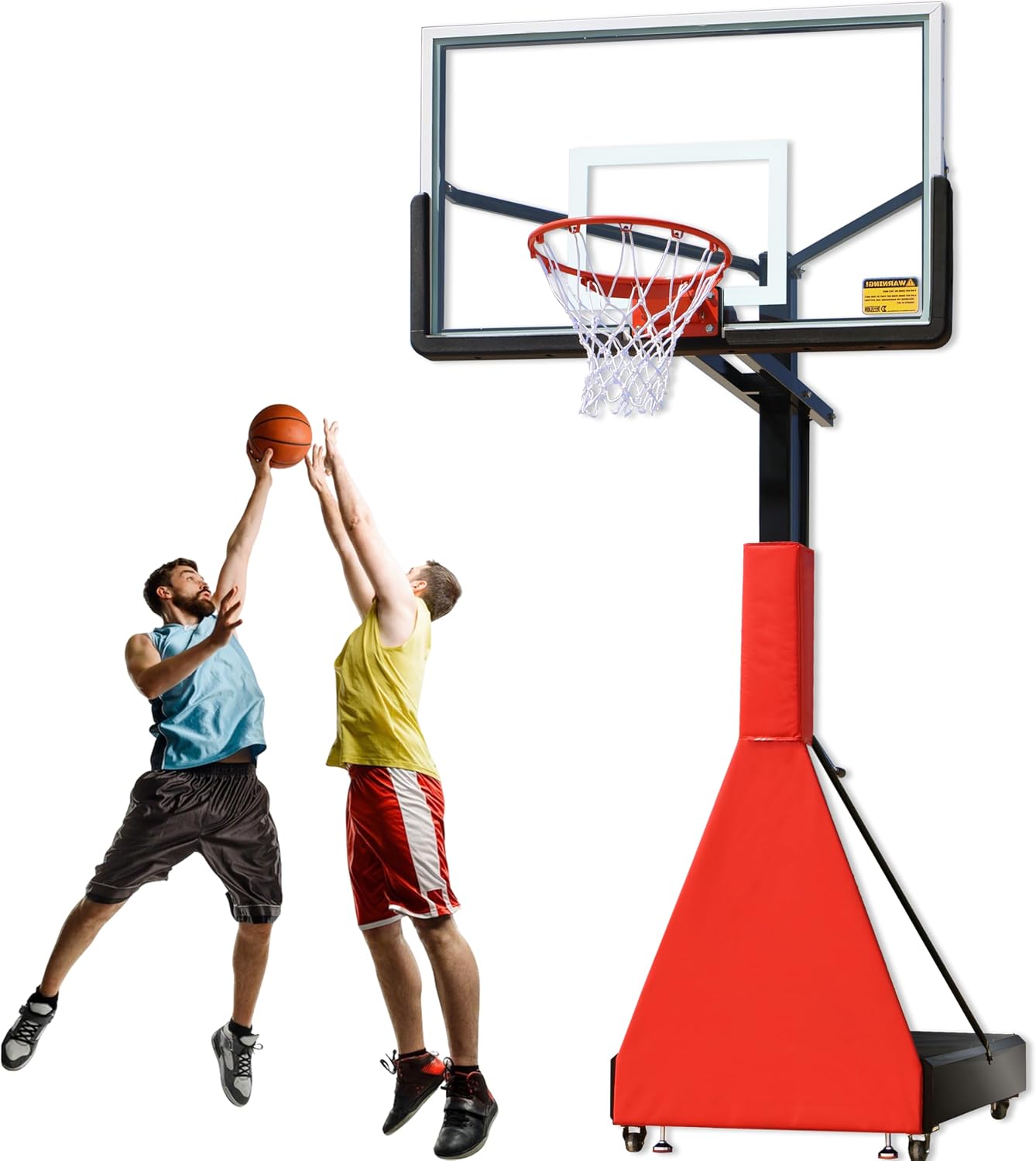 Amazon.com: Portable 55” Box Basketball Hoop with Wheels - 6ft-10ft ...