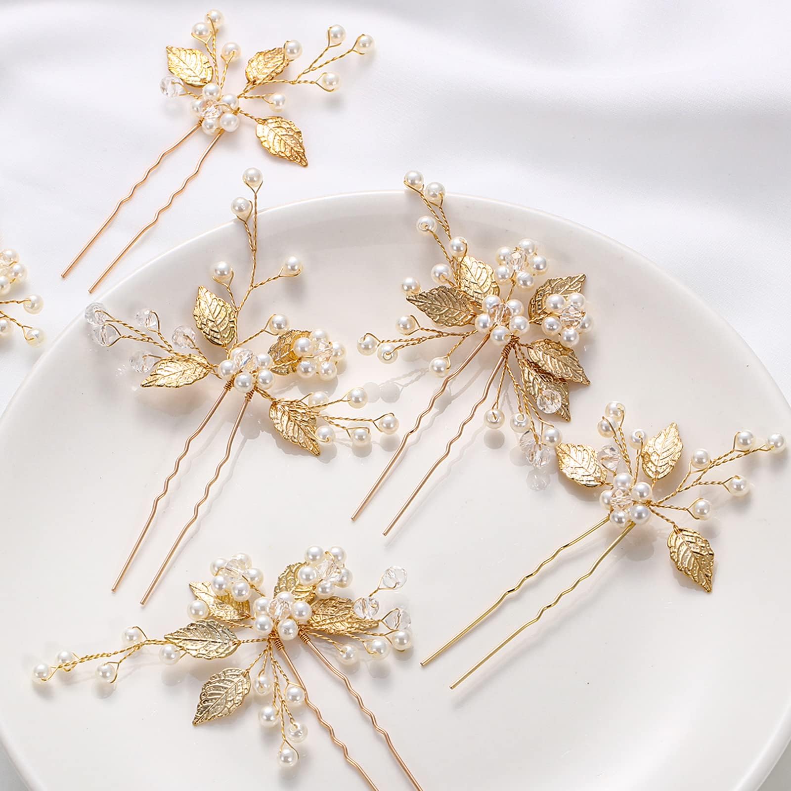Amazon.com : 10 Pieces Crystal Wedding Hair Pins Rhinestone Bridal Hair ...