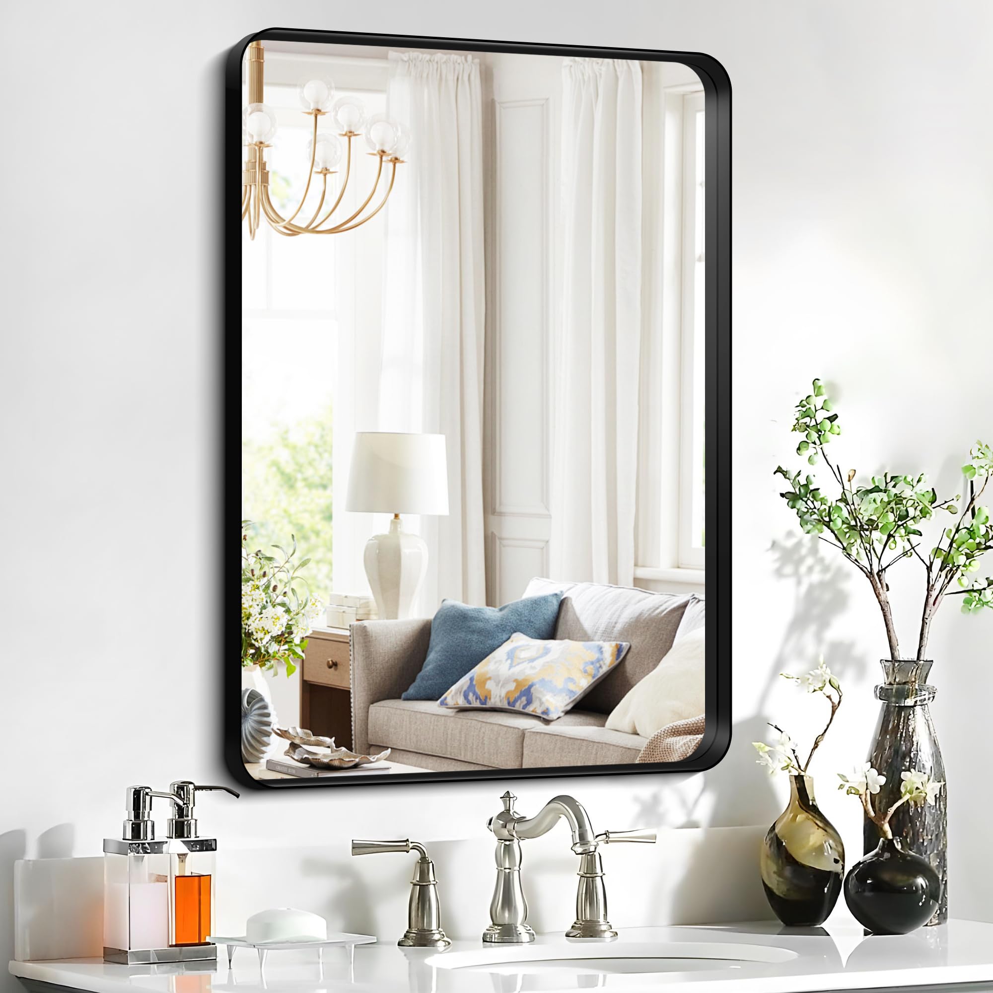 espejo pared rectangular negro – Decoracion