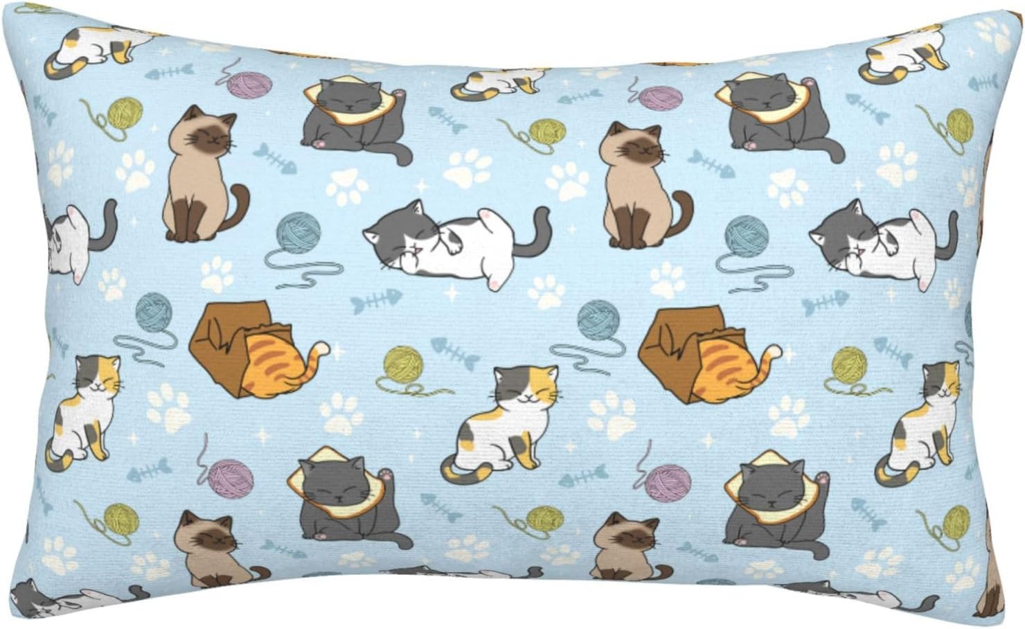 Amazon.com: Cute Cat Pillow Case 20x30 Inch, Soft Pillow Cover Funny ...