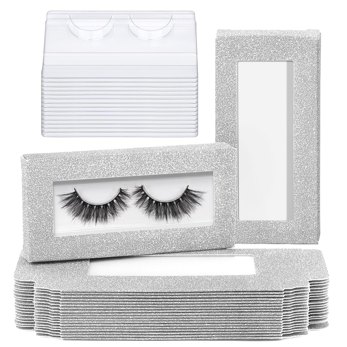 Amazon.com: MAGEFY 60PCS Empty Eyelash Packaging Box and Tray, 30 False ...