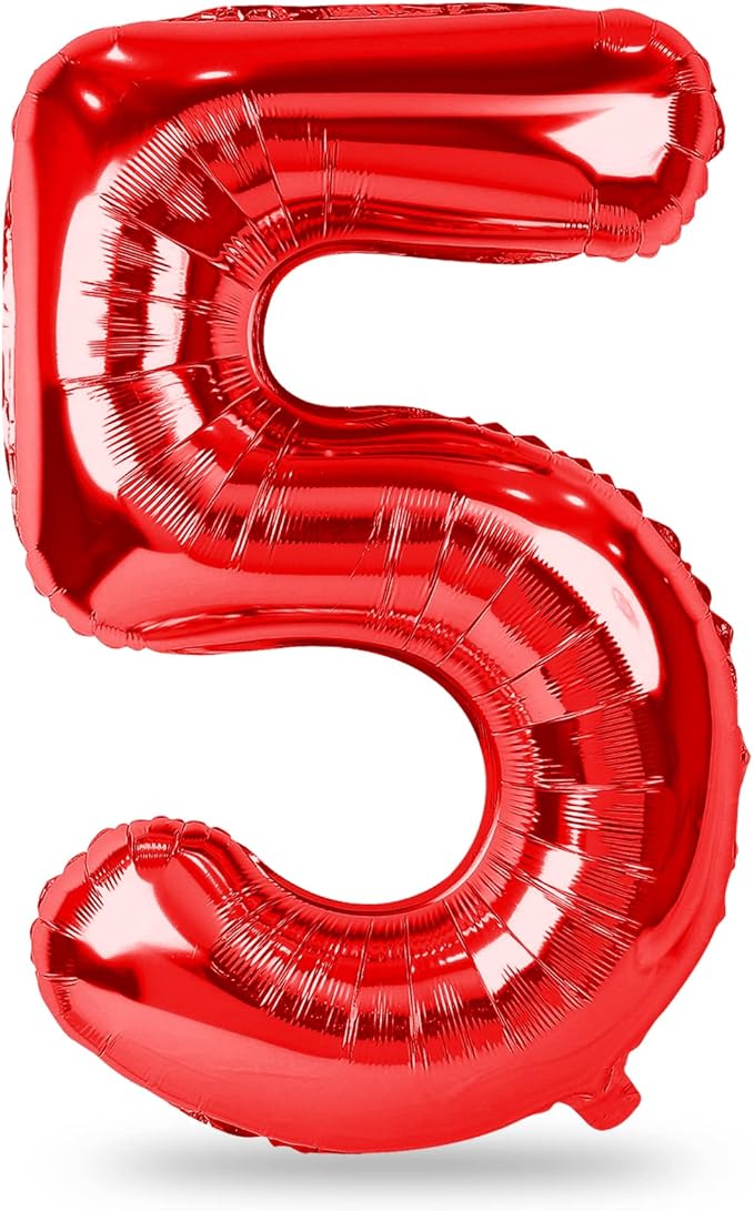 Amazon.com: 40 Inch Red Large Numbers Balloons 0-9, Self Inflating Foil ...