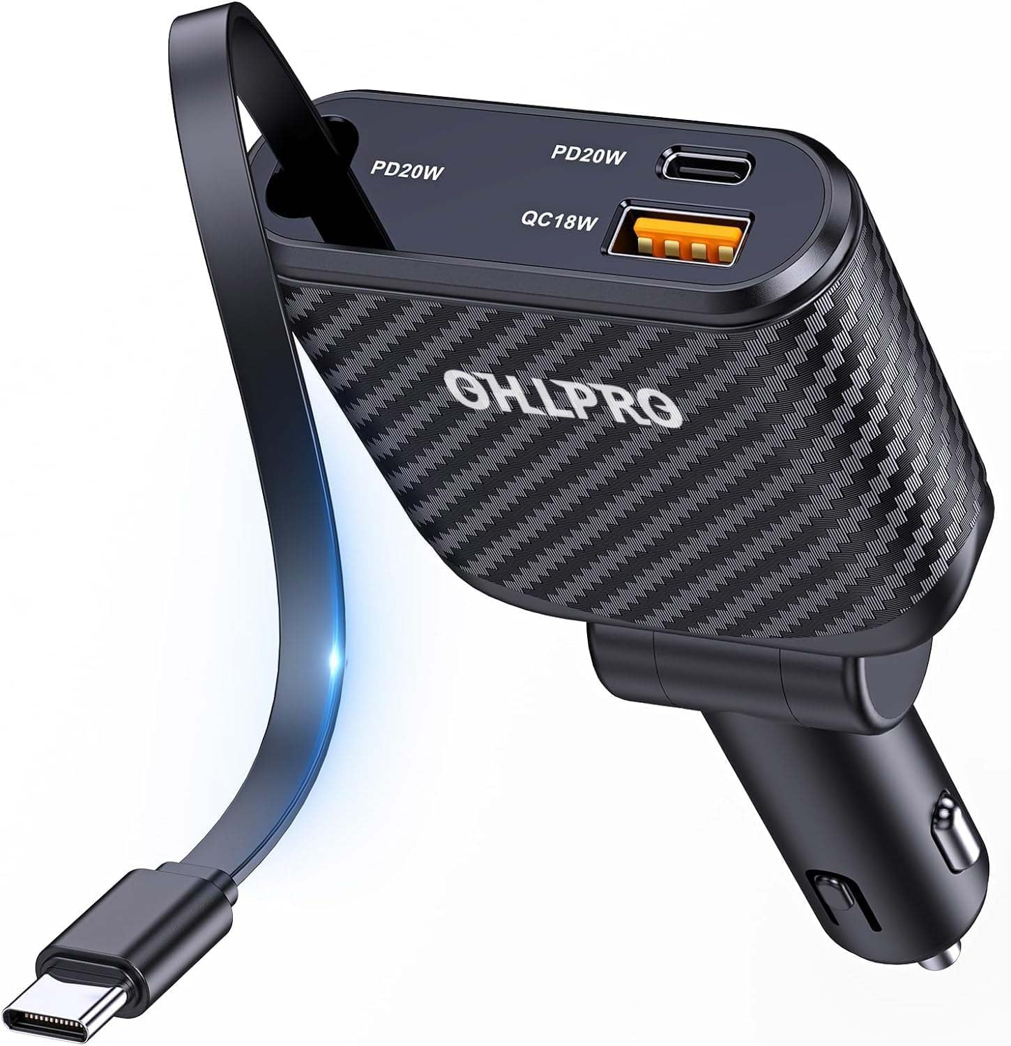 Amazon.com: OHLPRO Retractable Car Charger, 58W Super Fast Car Phone ...