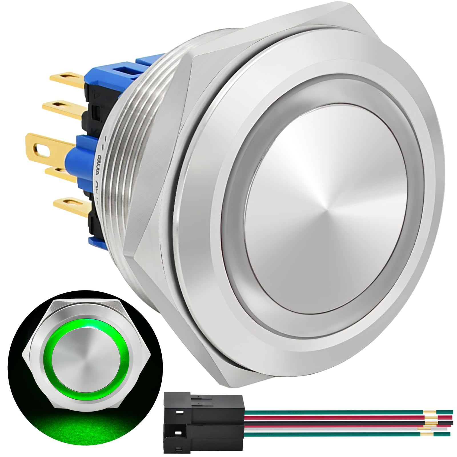 Snapklik.com : 30mm 1.18" Latching Push Button Switch, Big Button ...