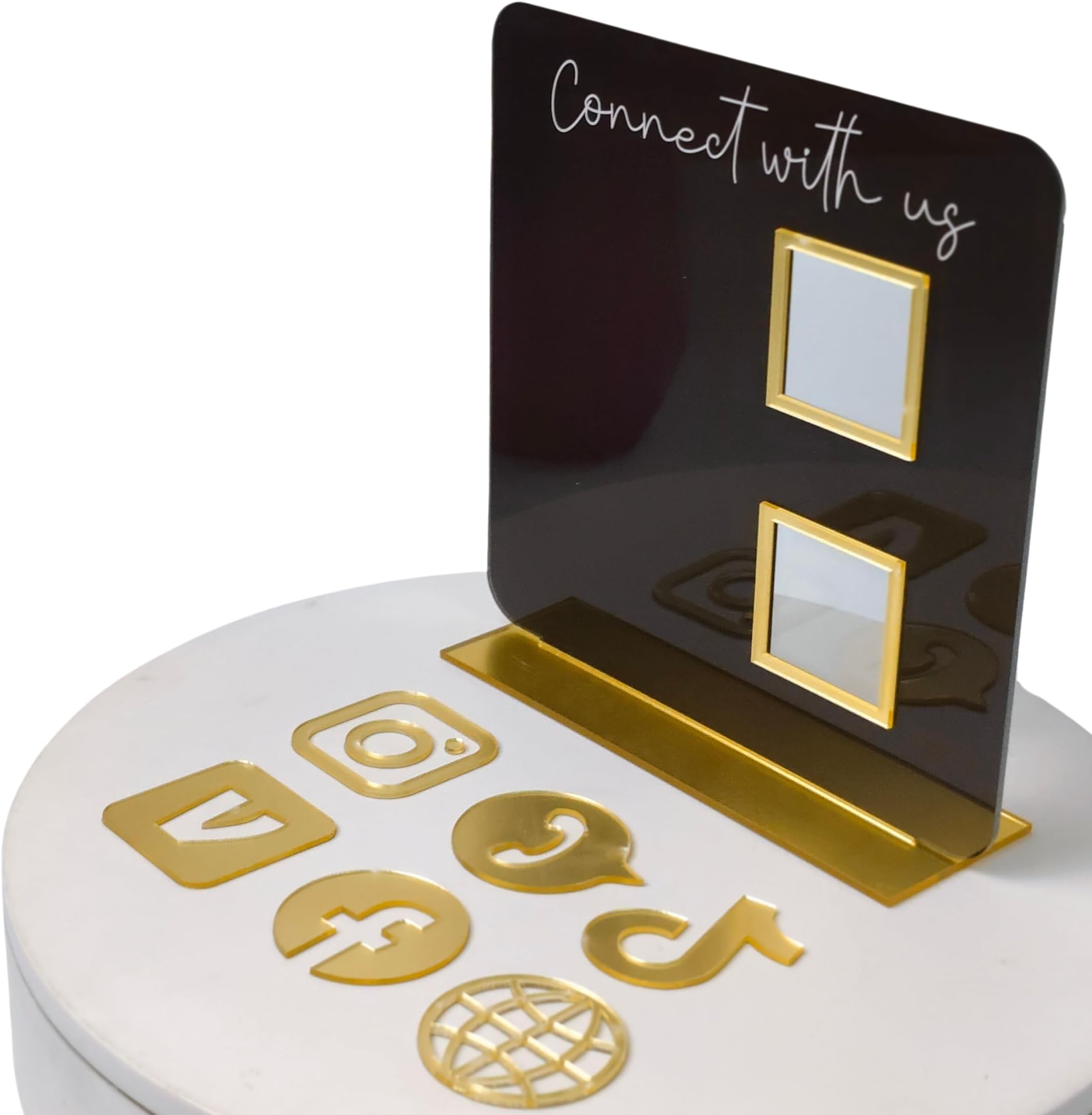 Amazon.com: Skywin QR Code Business Social Media Sign Stand - Elegant ...