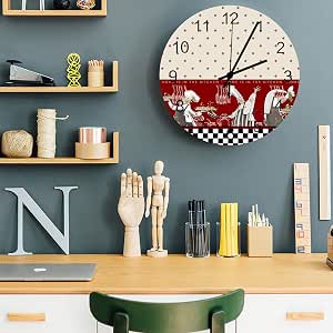 Amazon.com: 12 Inch Silent Wall Clock, Buffalo Checkered Home is in The ...