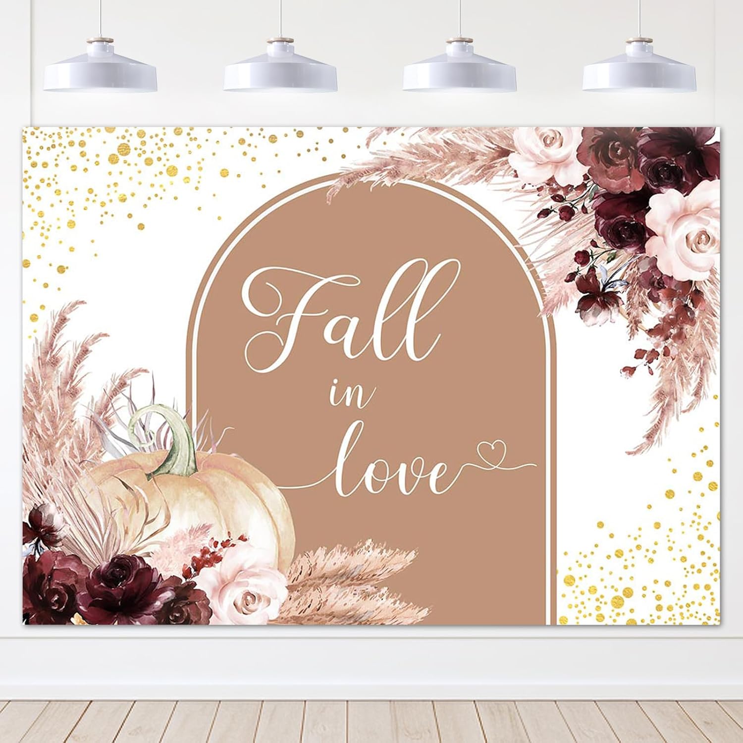 Amazon.com : Avezano Fall in Love Backdrop Fabric Boho Floral Fall ...