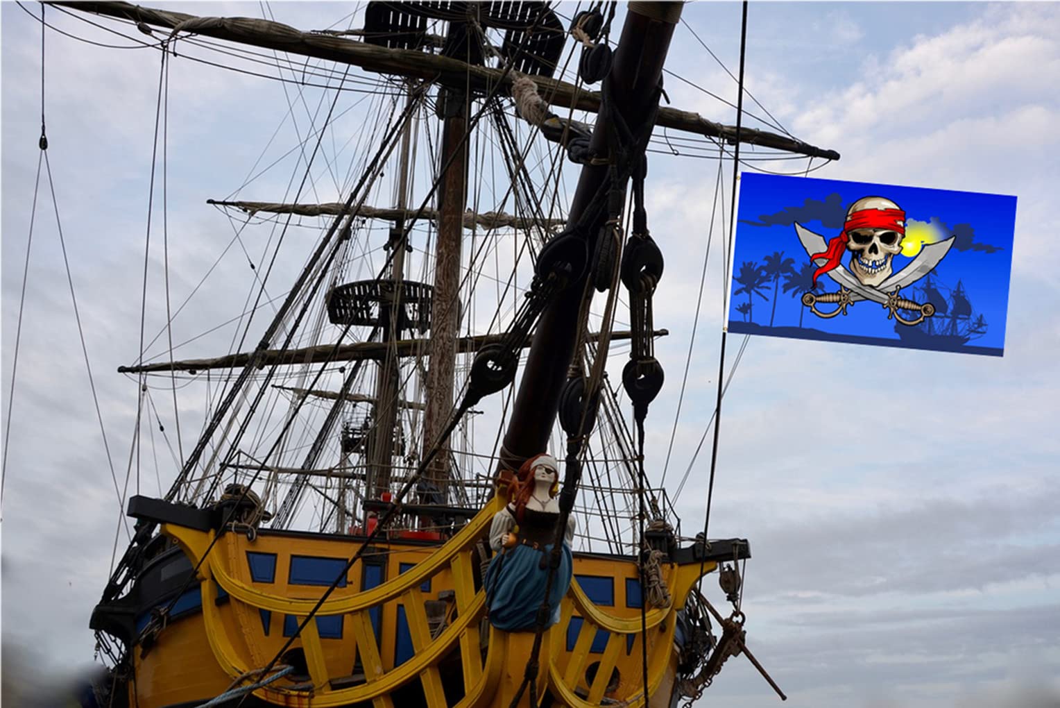 Pirate Ship With Pirate Flag