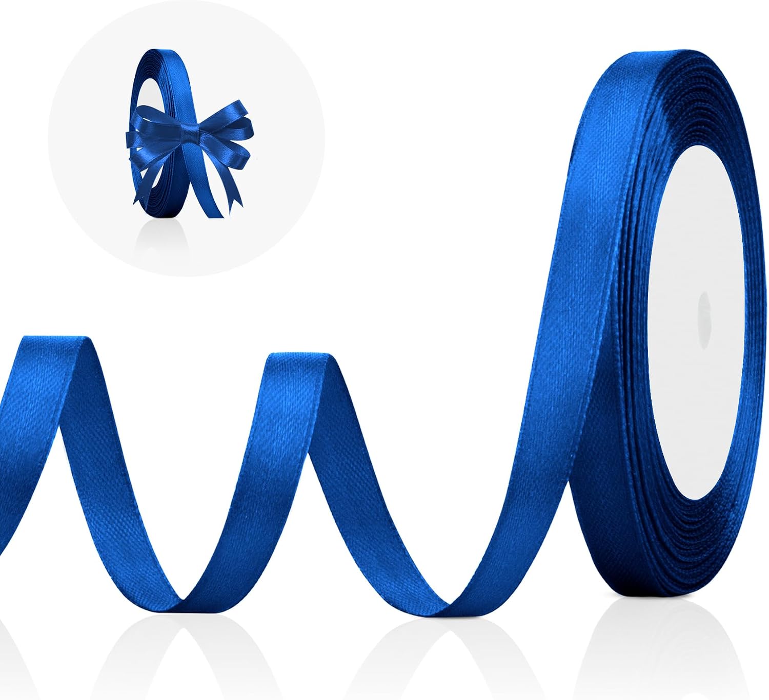 Amazon.com: Royal Blue Satin Ribbon - Thin, 3/8 in, Dark Blue, Acetate ...