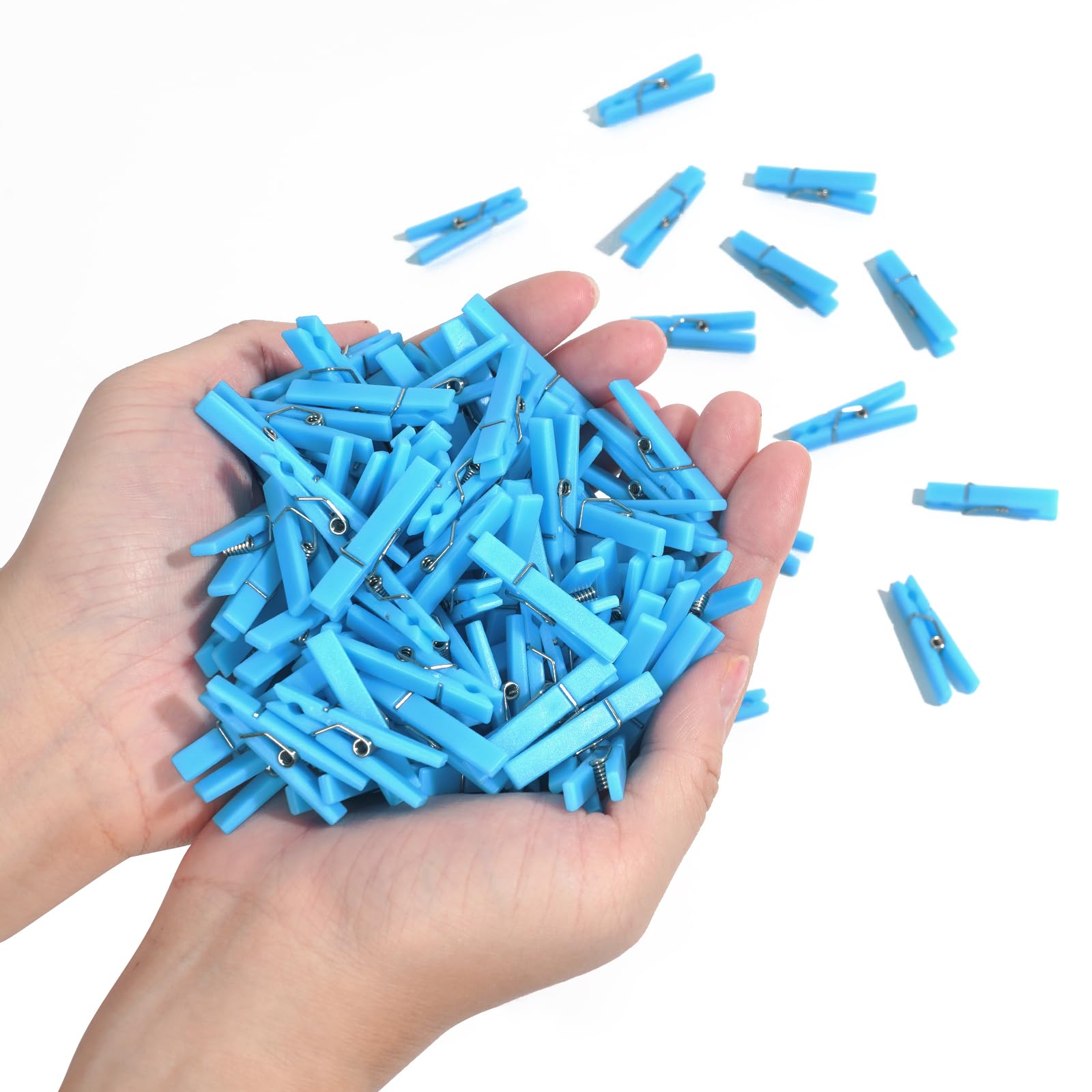 Amazon.com: 100Pcs Baby Shower Clothespin Games Mini Blue Clothes Pins ...