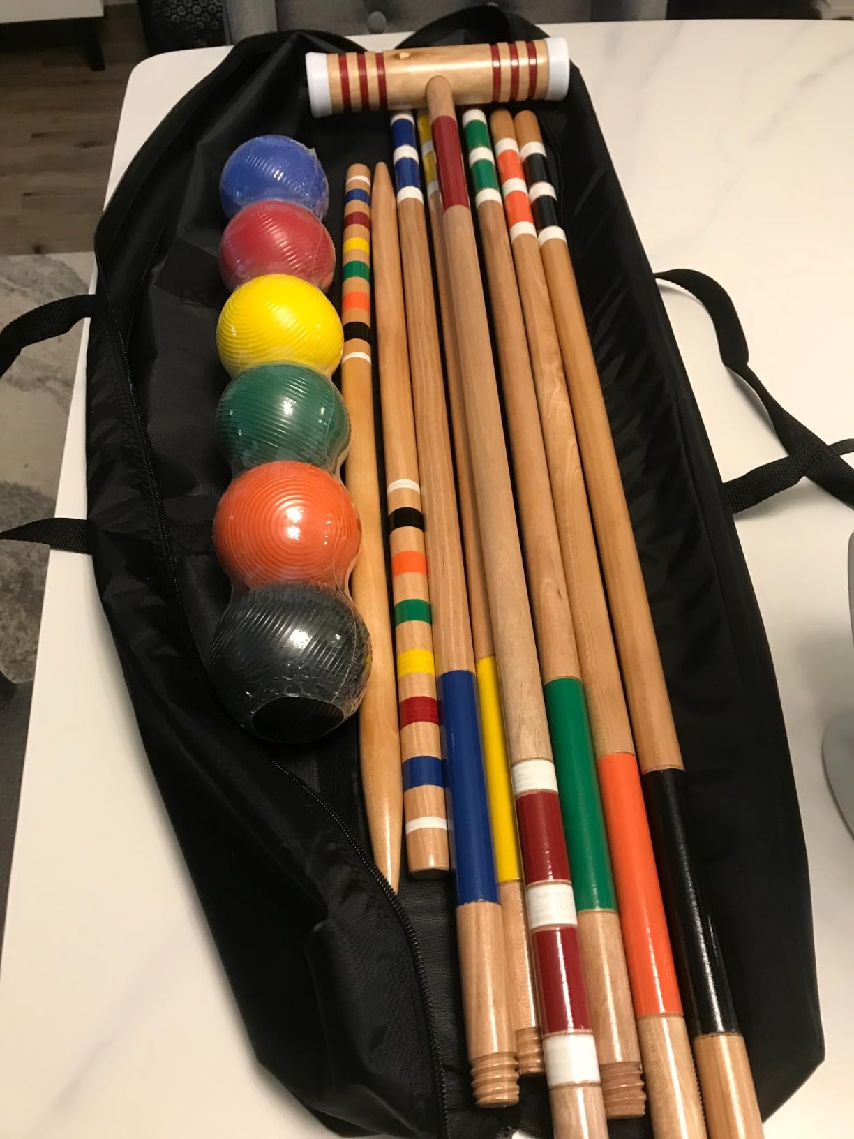 Amazon.com: Yard Games Premium Outdoor Colored Lawn Croquet Game Set ...