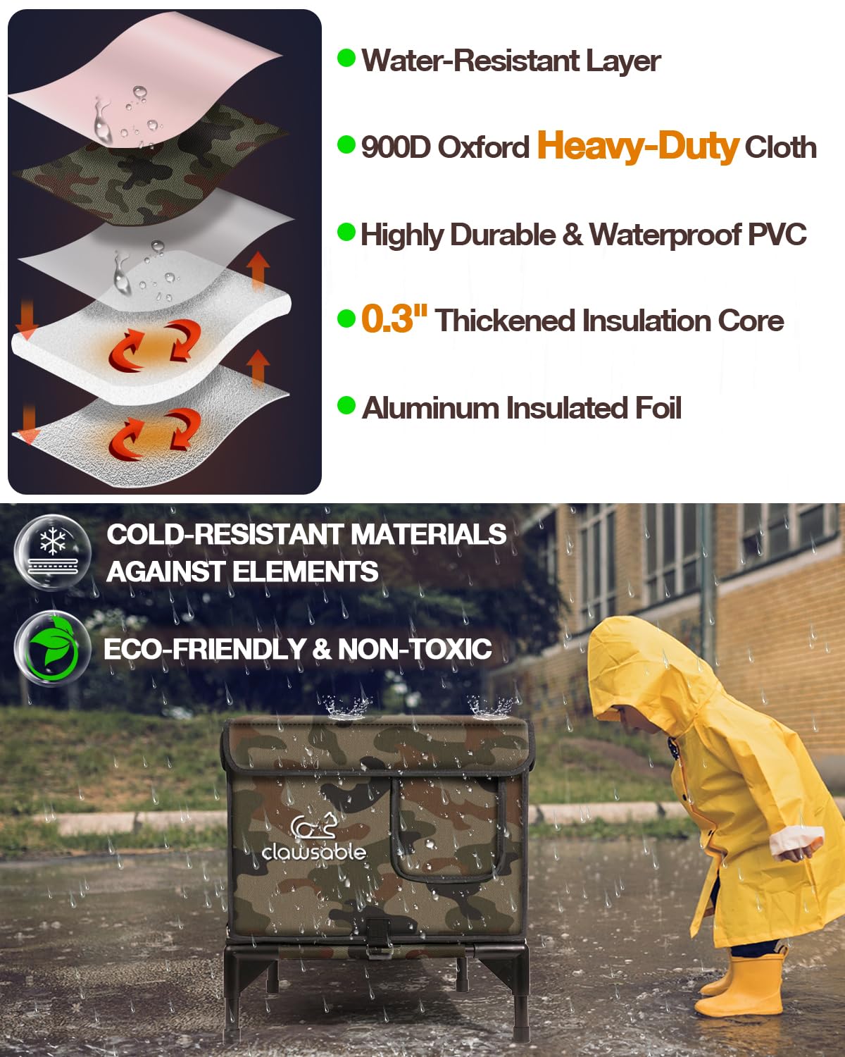 Snapklik.com : Clawsable 2 In 1 Indestructible Cat House For Outdoor ...