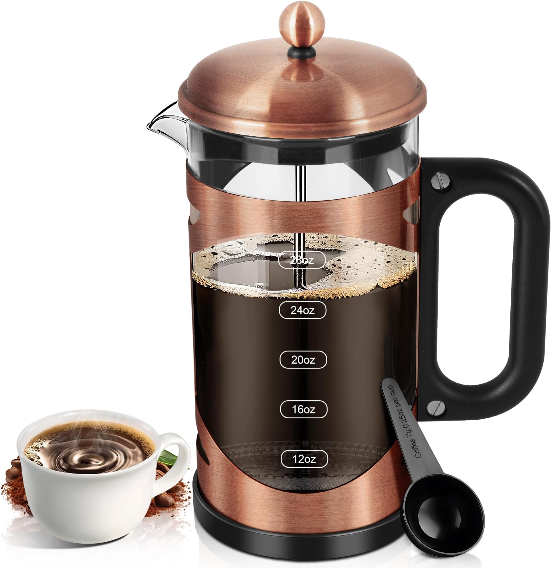Amazon.com: QUQIYSO French Press Coffee Maker 34oz 304 Stainless Steel ...