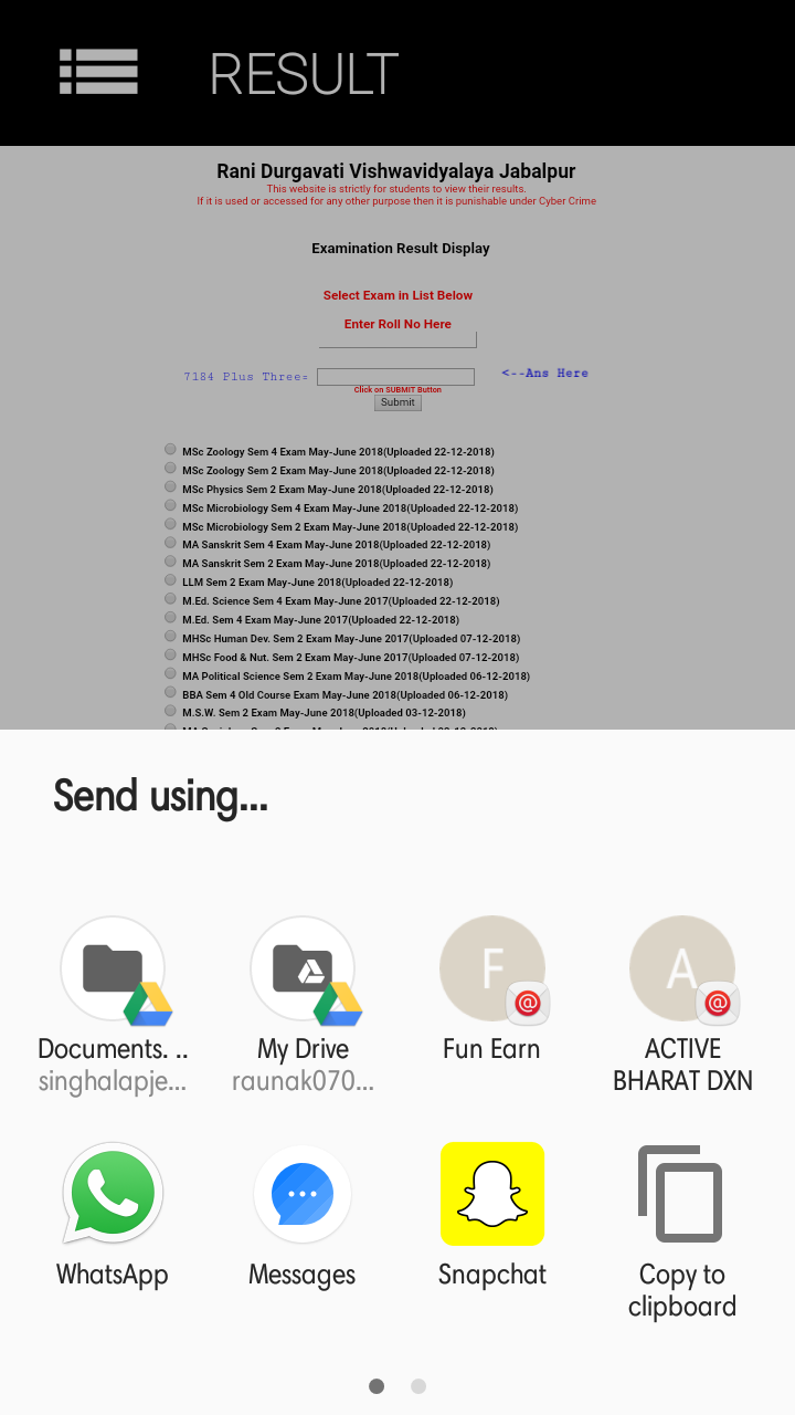 RDVV Result Portal - App on Amazon Appstore