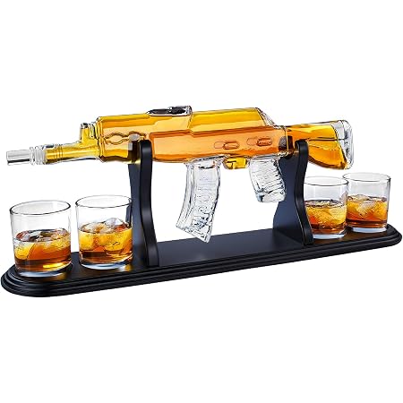 Amazon.com | 3 Gun Whiskey Decanters Set AR15, AK47, & Rifle Gun ...