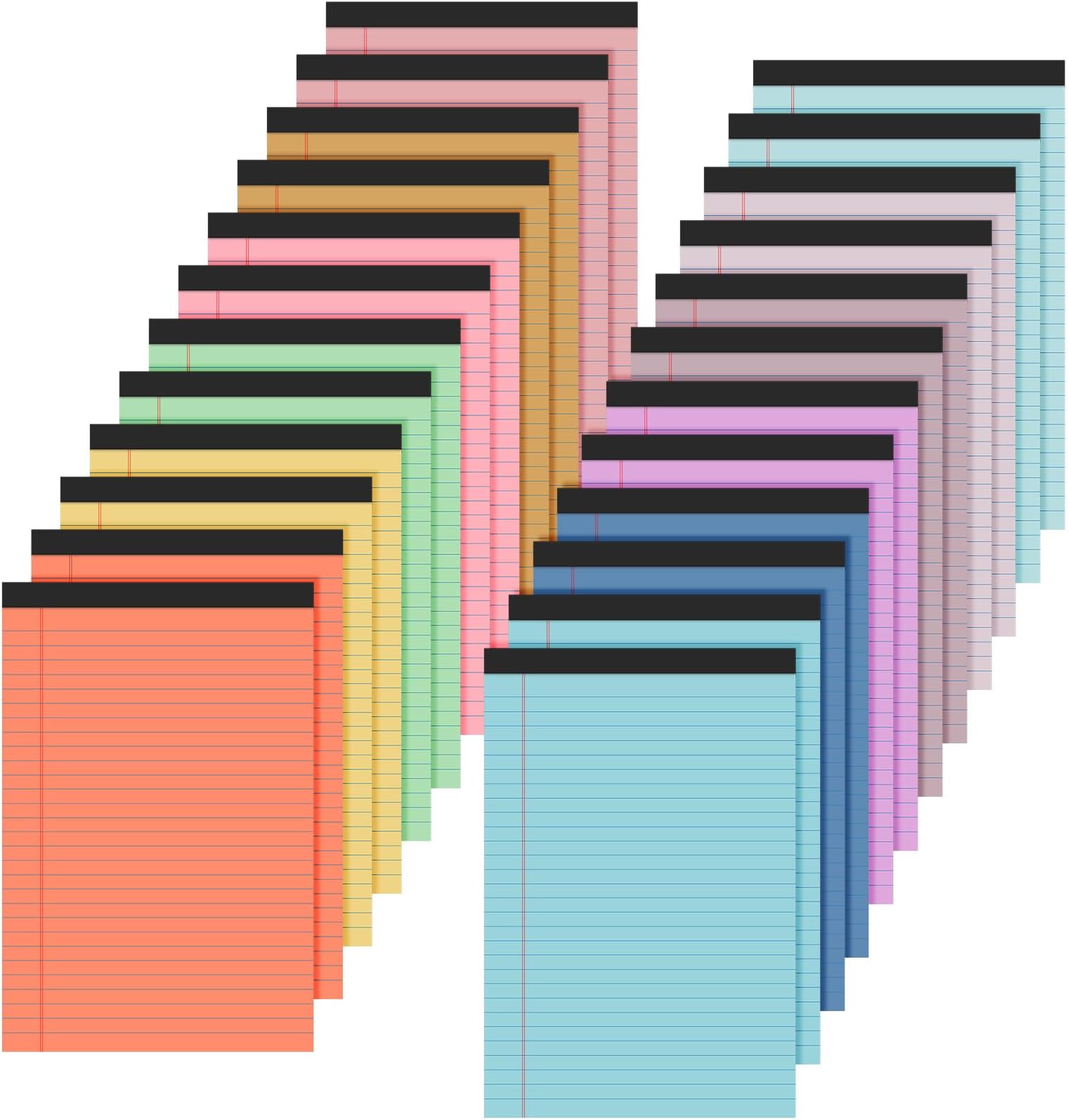Amazon.com : Fuutreo 24 Pcs 6" x 9" Colored Legal Pad Writing Pads ...