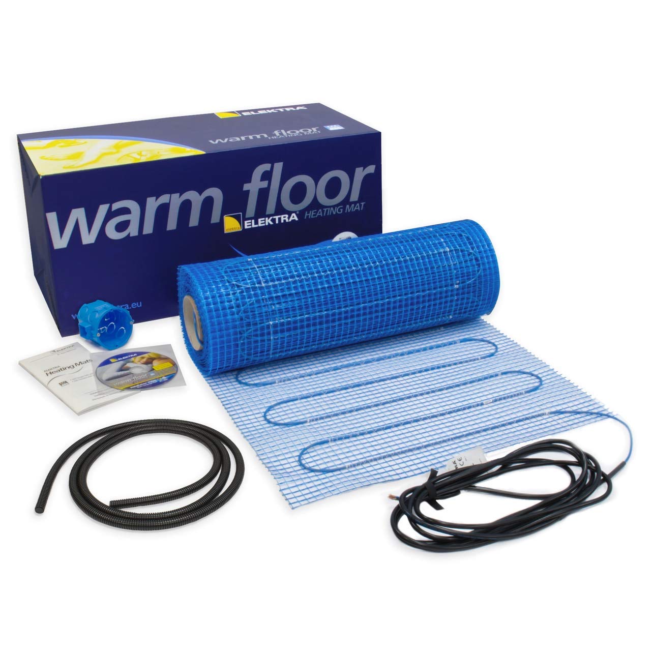 Electric Underfloor Heating Mat - 6m2-100W/m2 with White Programmable ...