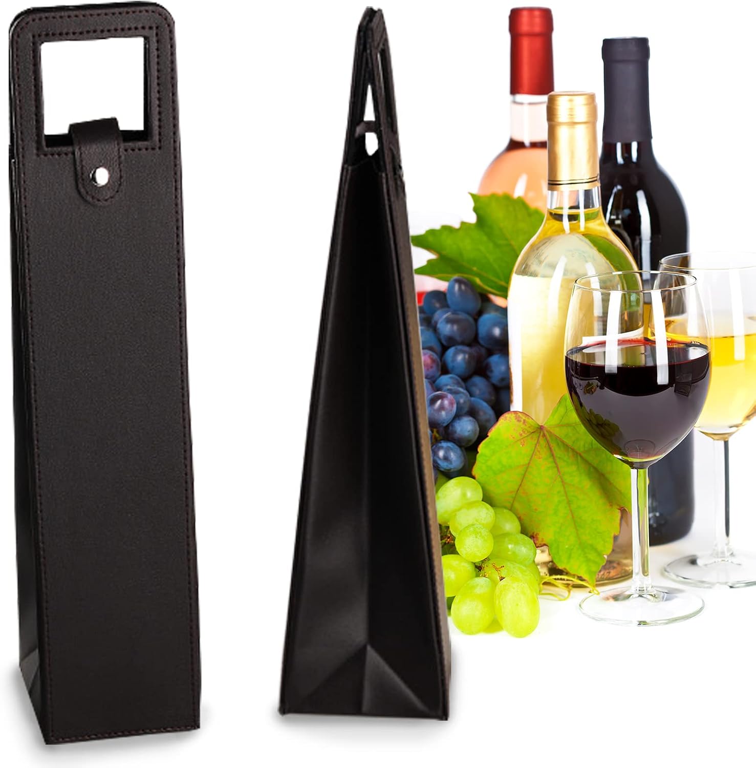 Amazon.com: Leather Wine Champagne Tote Carrier Bag Box Holder ...