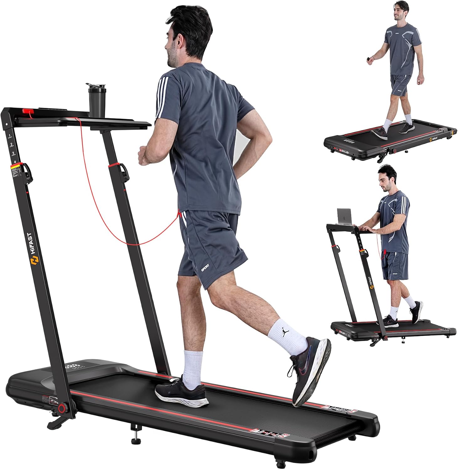 Amazon.com : HiFast Walking Pad Treadmill with Desk Workstation, Desk ...