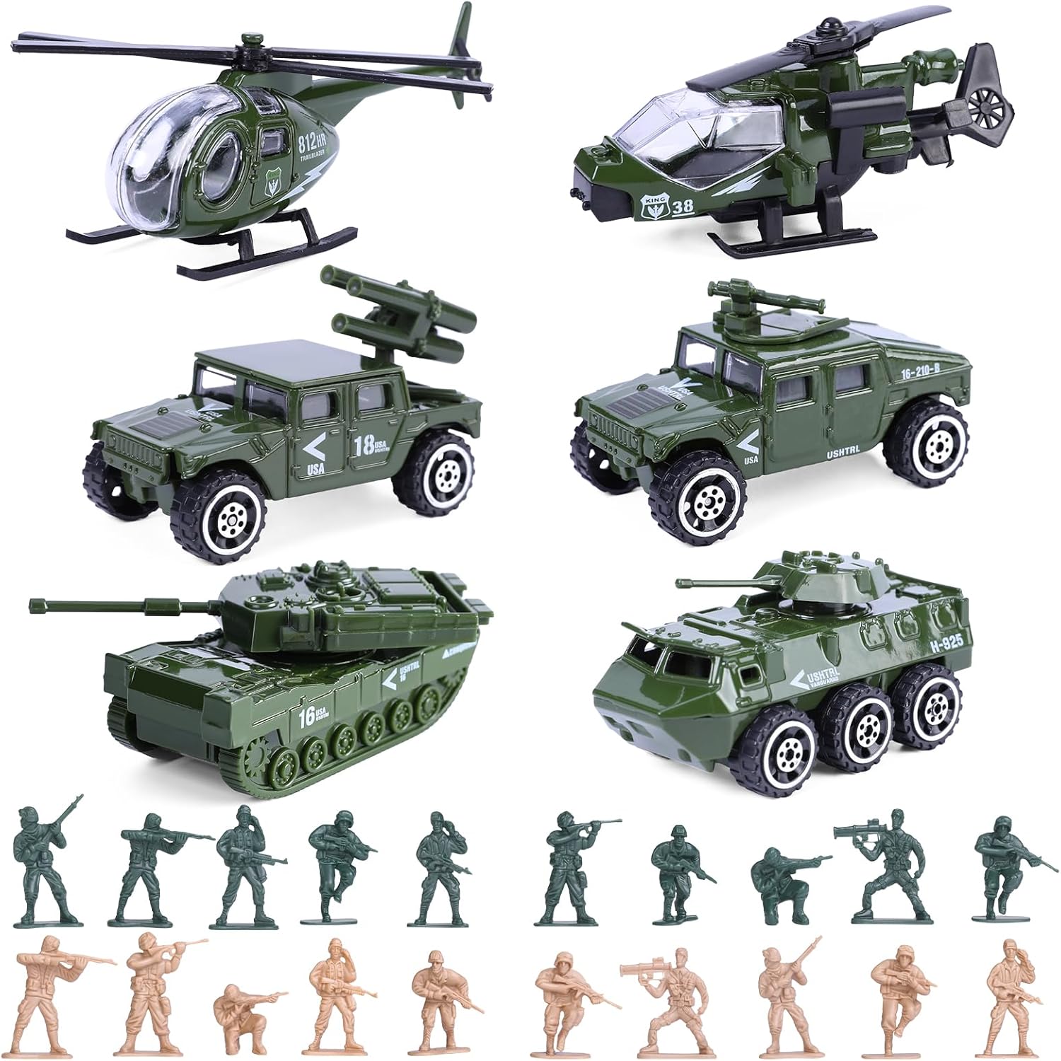 26 Pack Die-cast Military Vehicles Sets,6 Pack Assorted Alloy Metal ...