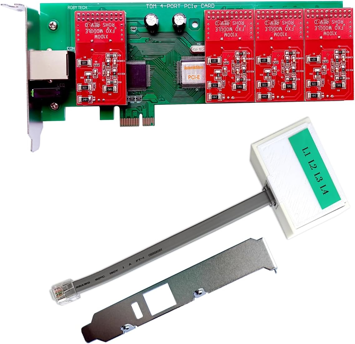 Amazon.com: Tarjeta Asterisk FXO con 4 puertos FXO, soporta Issabel ...