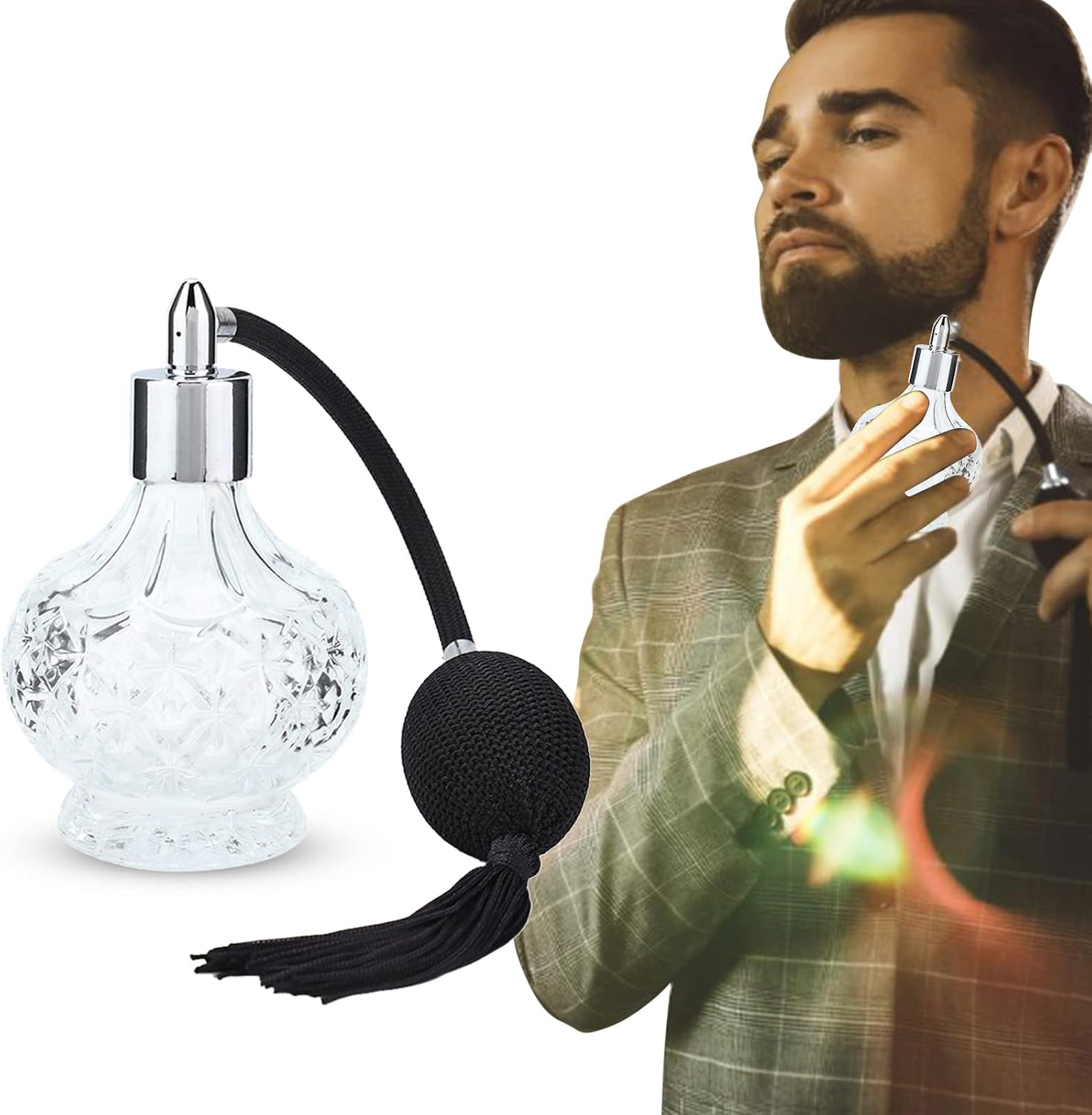 FILFEEL Perfume Atomiser Bottle, Glass Refillable Vintage Perfume ...