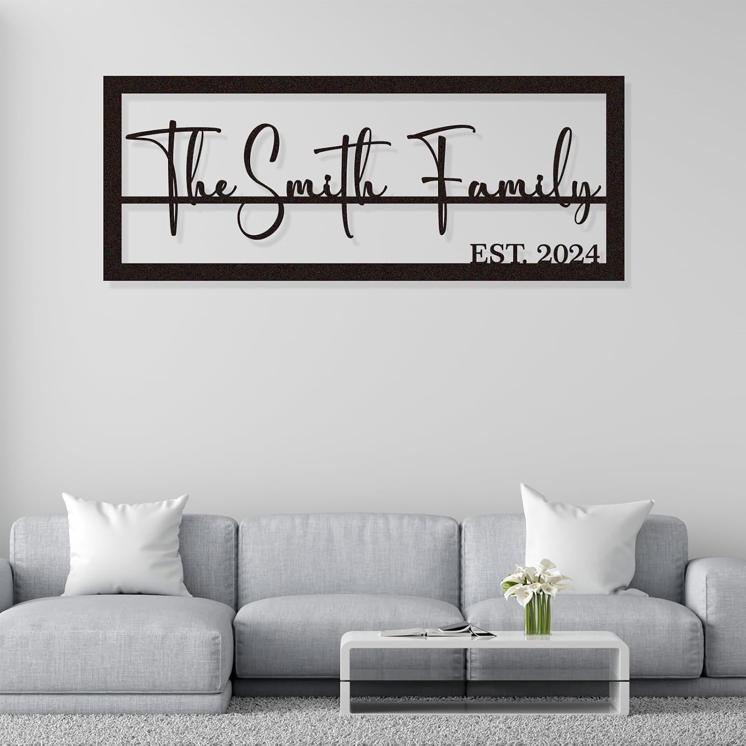 Amazon.com: Personalized Family Name Sign | Custom Metal Last Name Sign ...