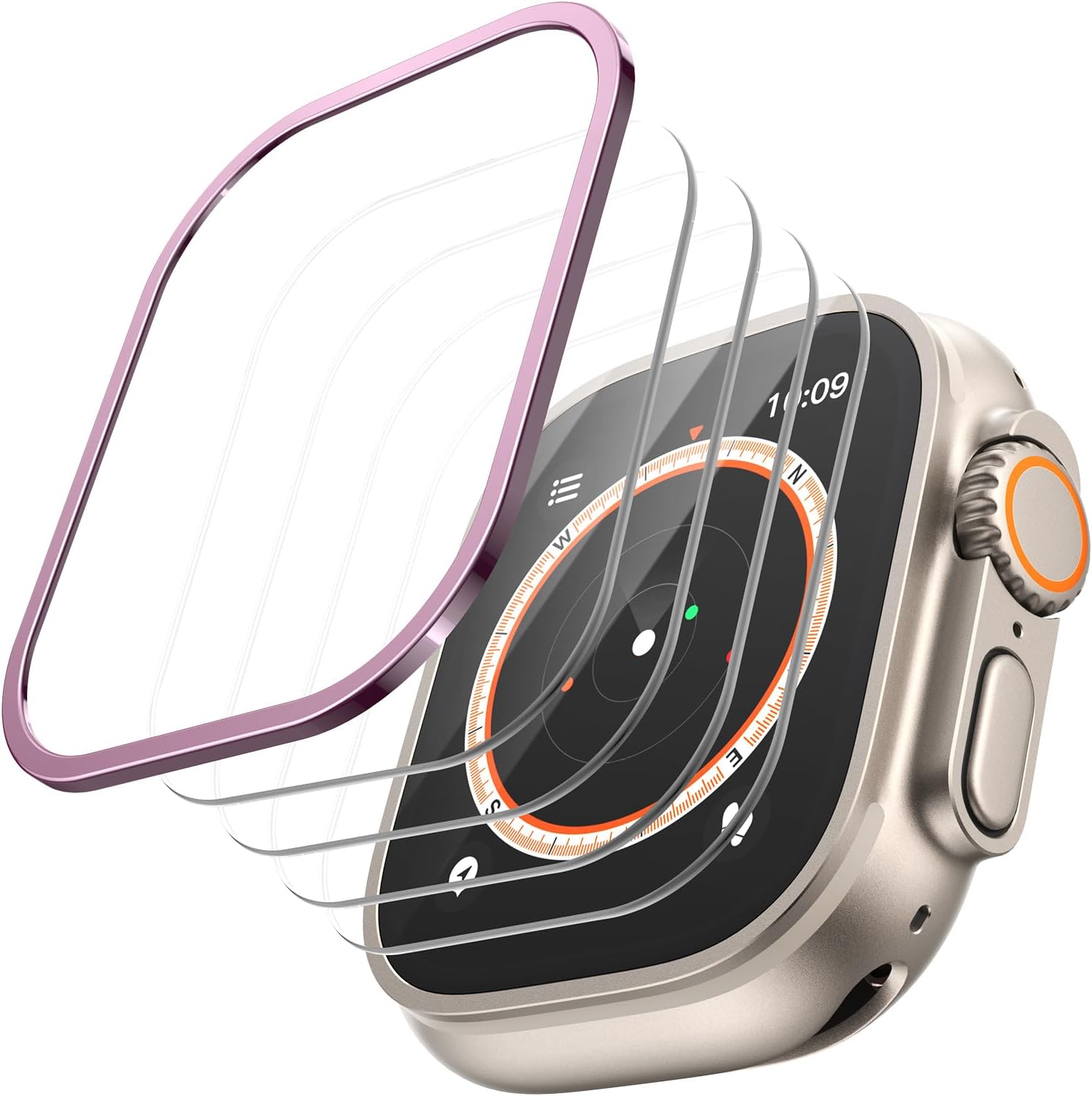 Amazon.com: Mowei [1+4 Pack Screen Protector for Apple Watch Ultra ...