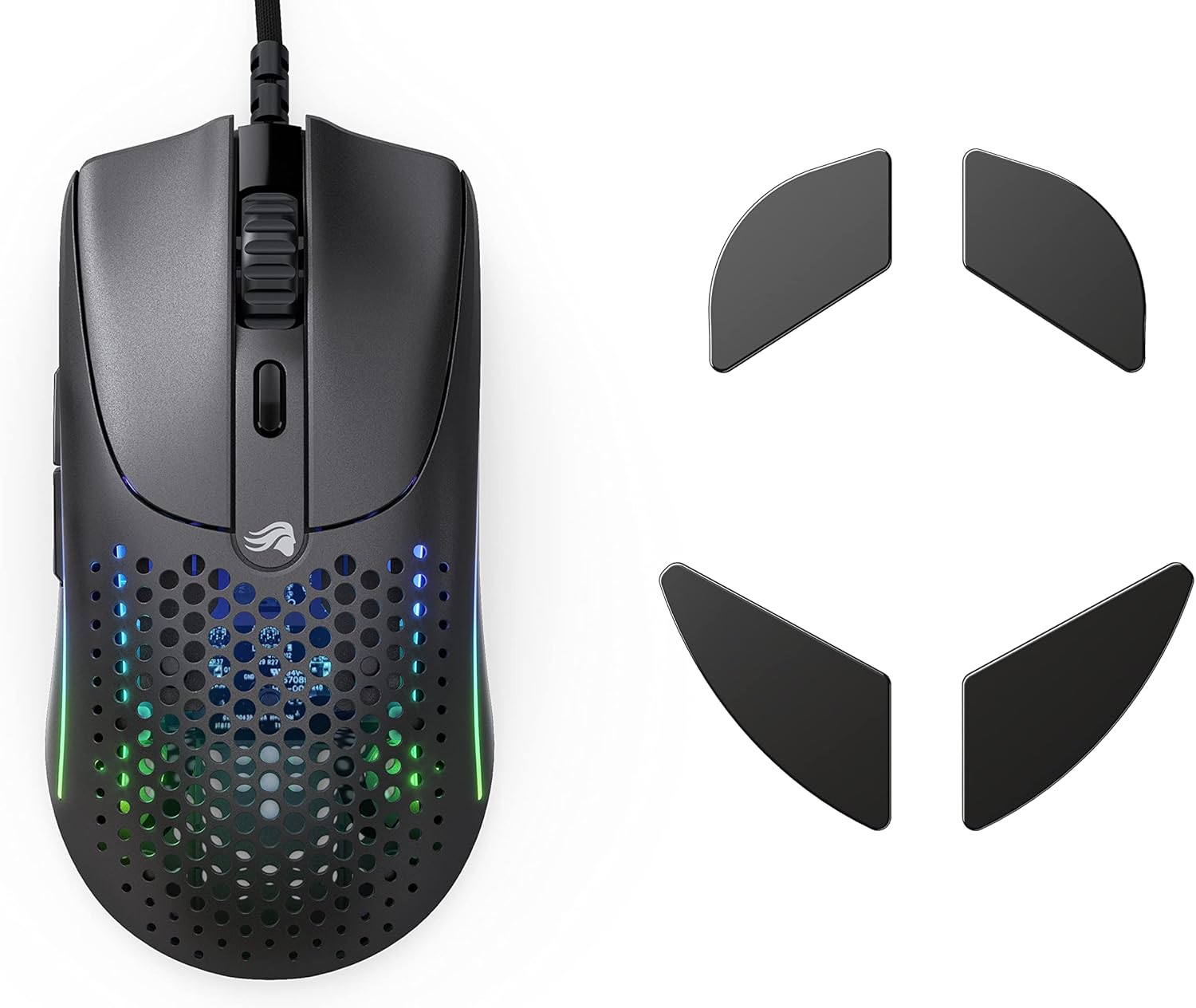 Amazon.com: Mouse + Ceramic Feet - Glorious Model O 2 Black Gaming ...